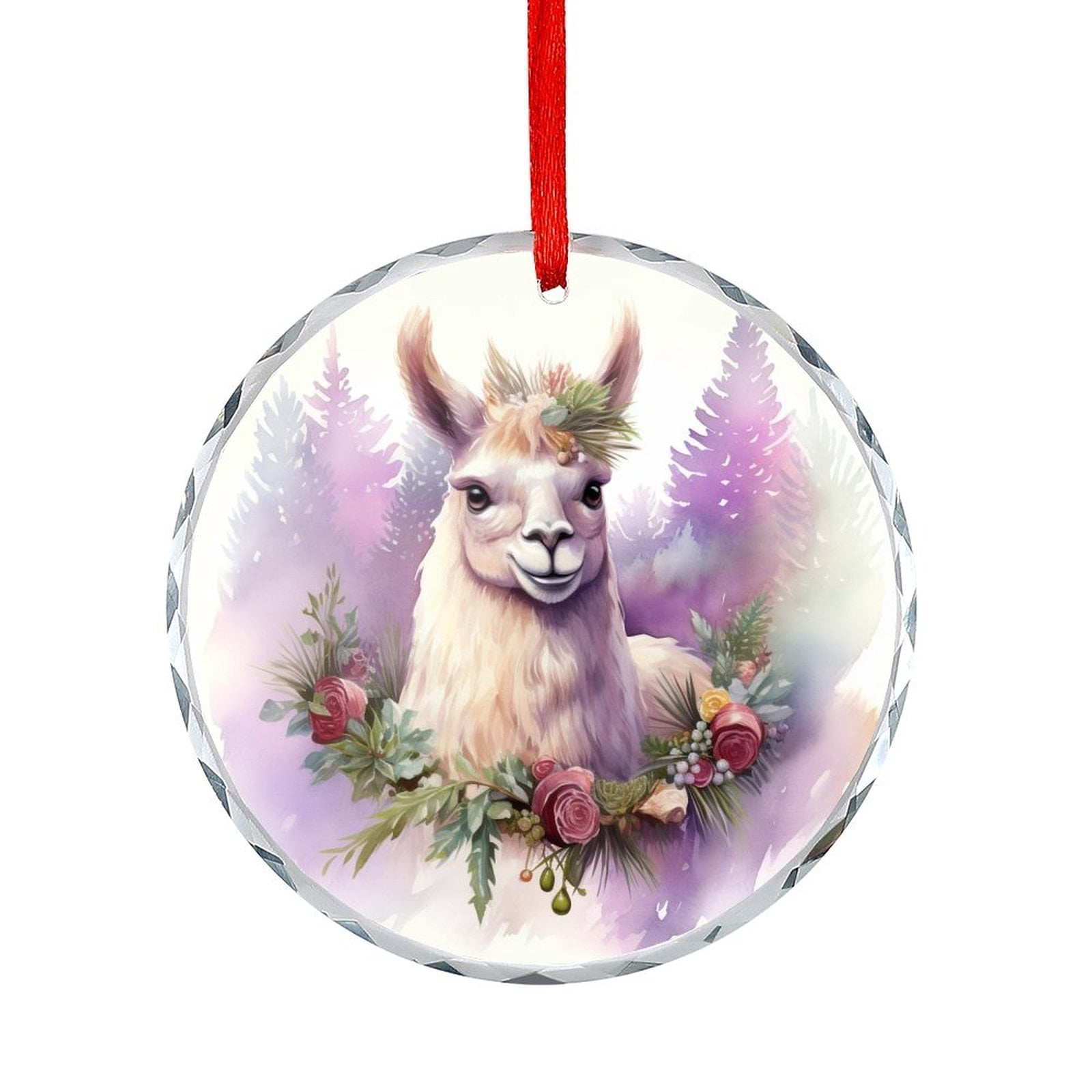 Lama Glama Christmas Xmas Ornament Llama Cartoon Cute Alpaca Christmas ...