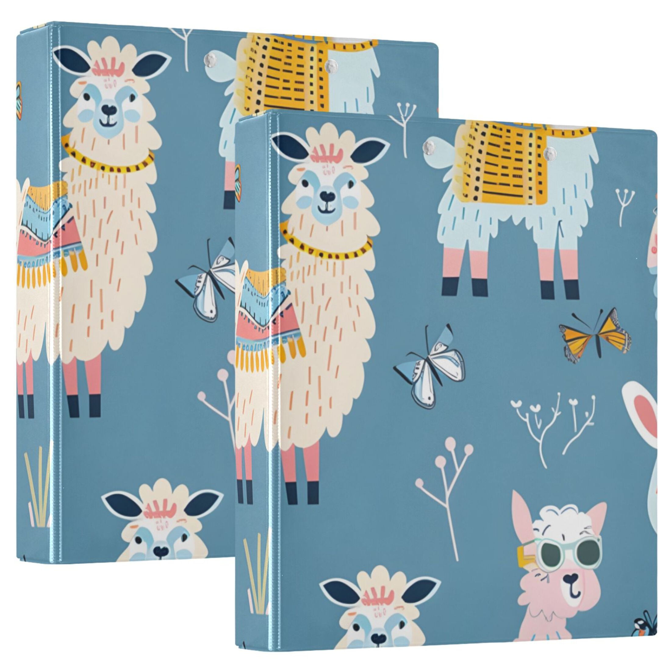 Lama Sheep 3 Ring Binders 1.5 inch Hardcover File Folders with Interior ...