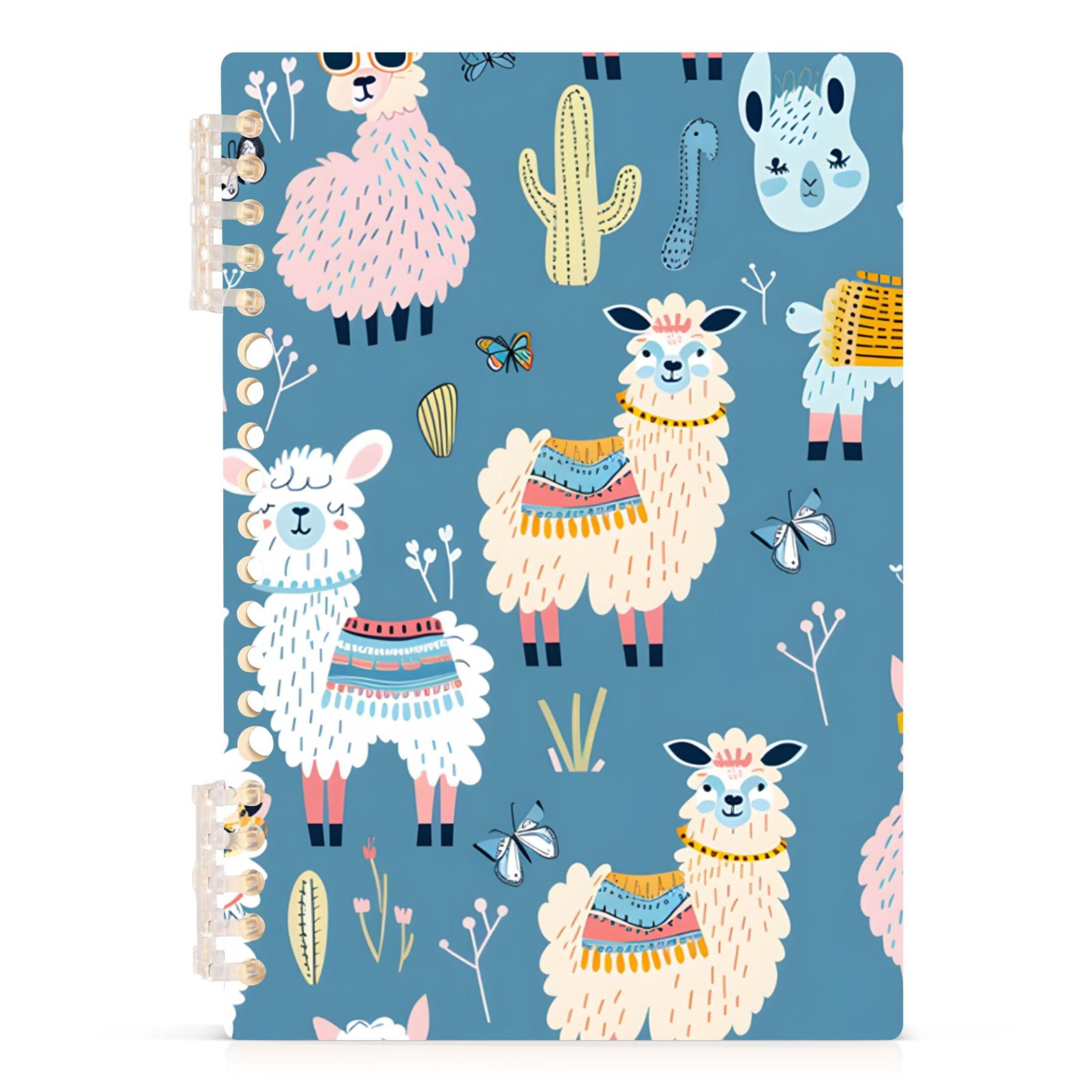 Lama Sheep Ring Binder Notebook Journey Note Diary College Ruled Spiral ...