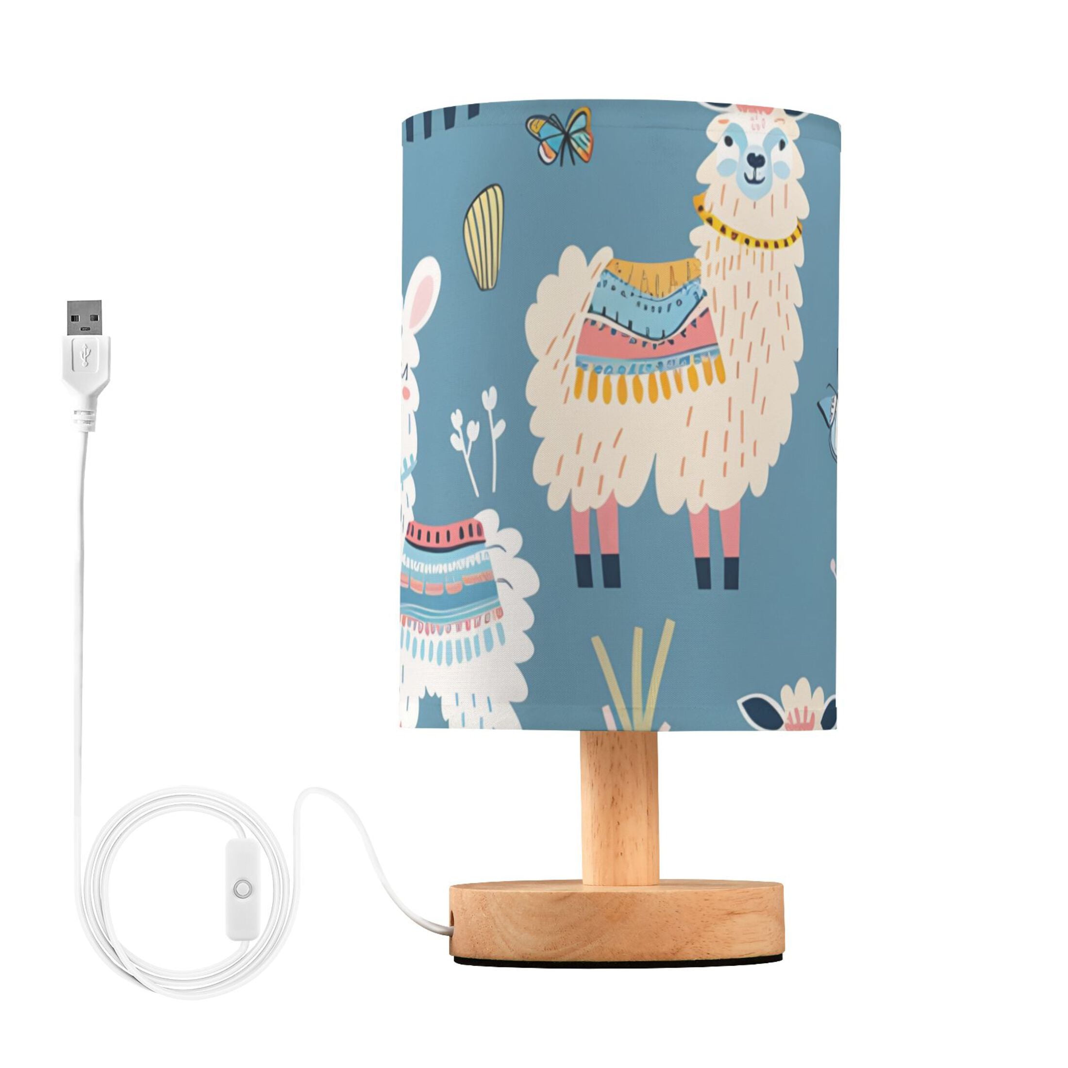 Lama Sheep Table Lamp USB Bedside Desk Nightstand Lamp Printed Gifts ...