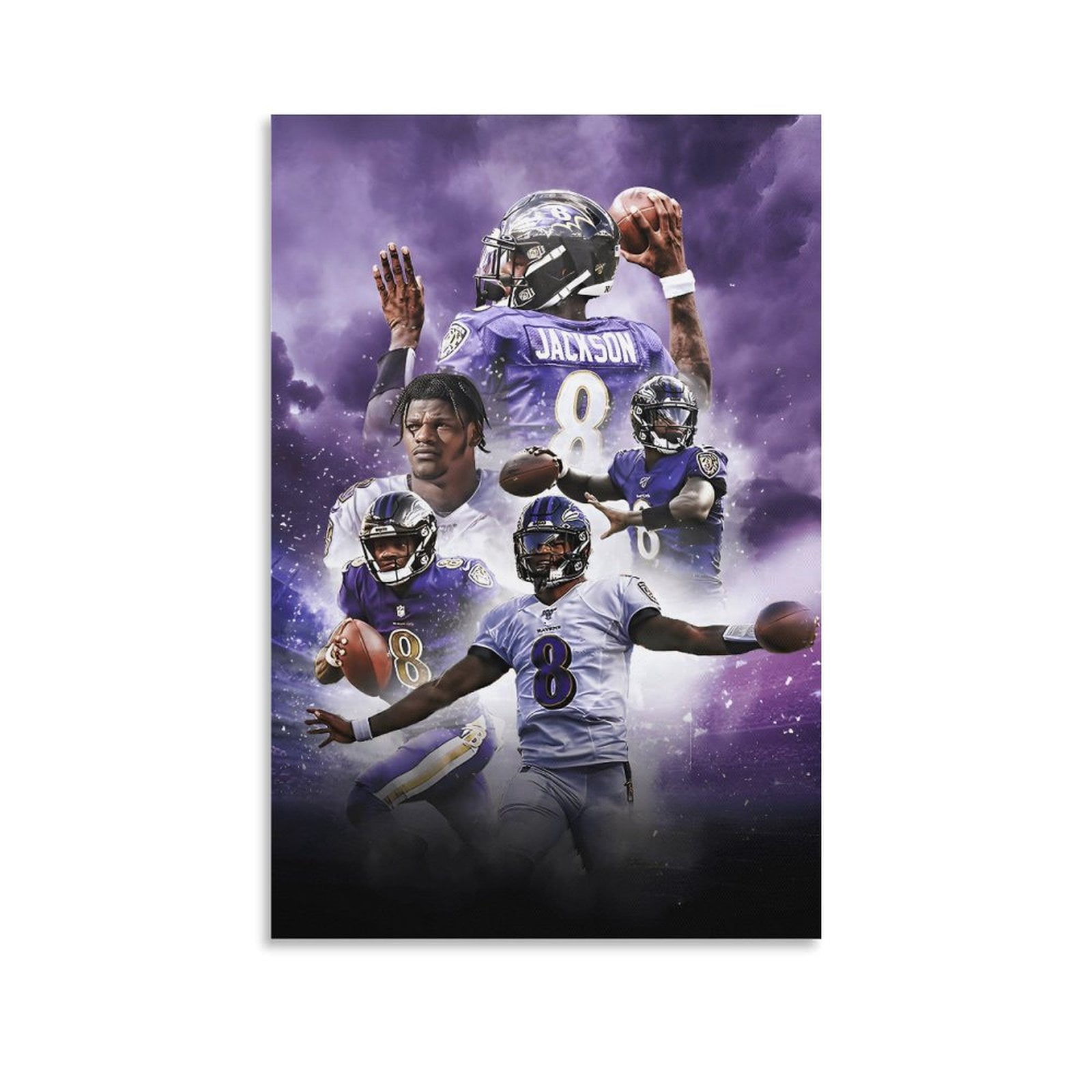Lamar Jackson American Football Art Poster Canvas Wall Art Poster ...