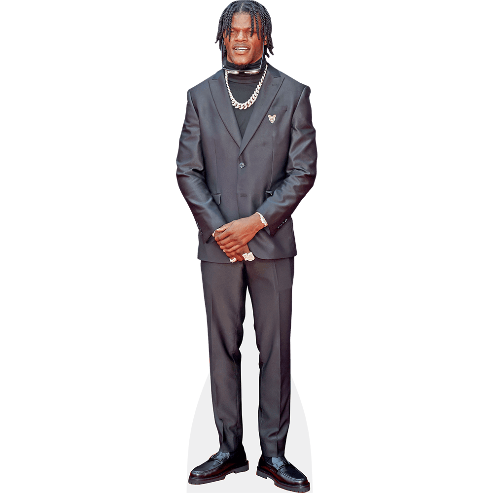 Lamar Jackson (Black Suit) Mini Size Cutout. Standee. - Walmart.com