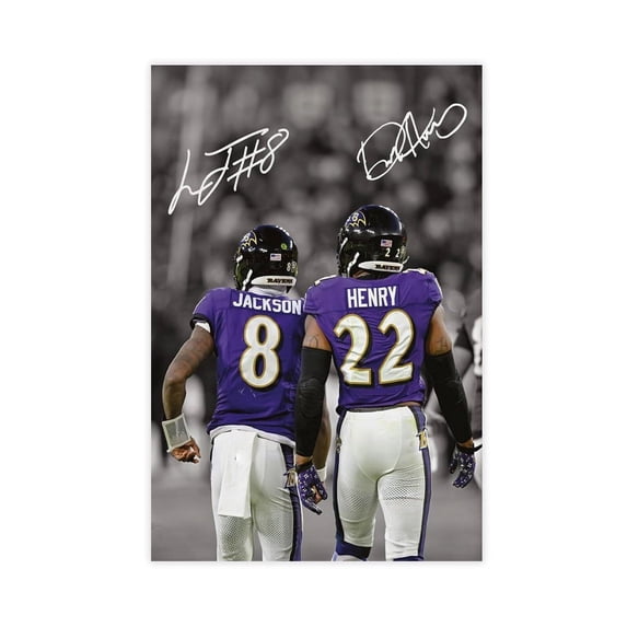 Lamar Jackson, Derrick Henry Canvas Poster Wall Art Decor Print Picture ...