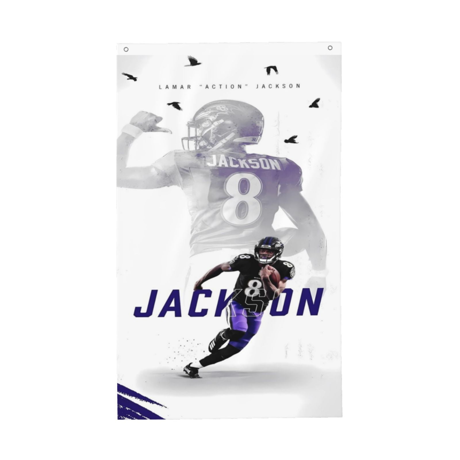 Lamar Jackson Player Flags American Football Double-Sided Cheering ...