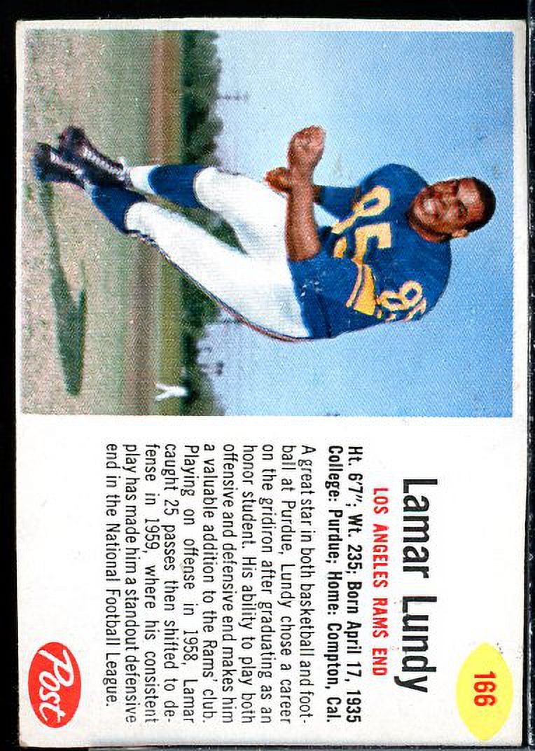 Lamar Lundy Card 1962 Post Cereal #166 - Walmart.com
