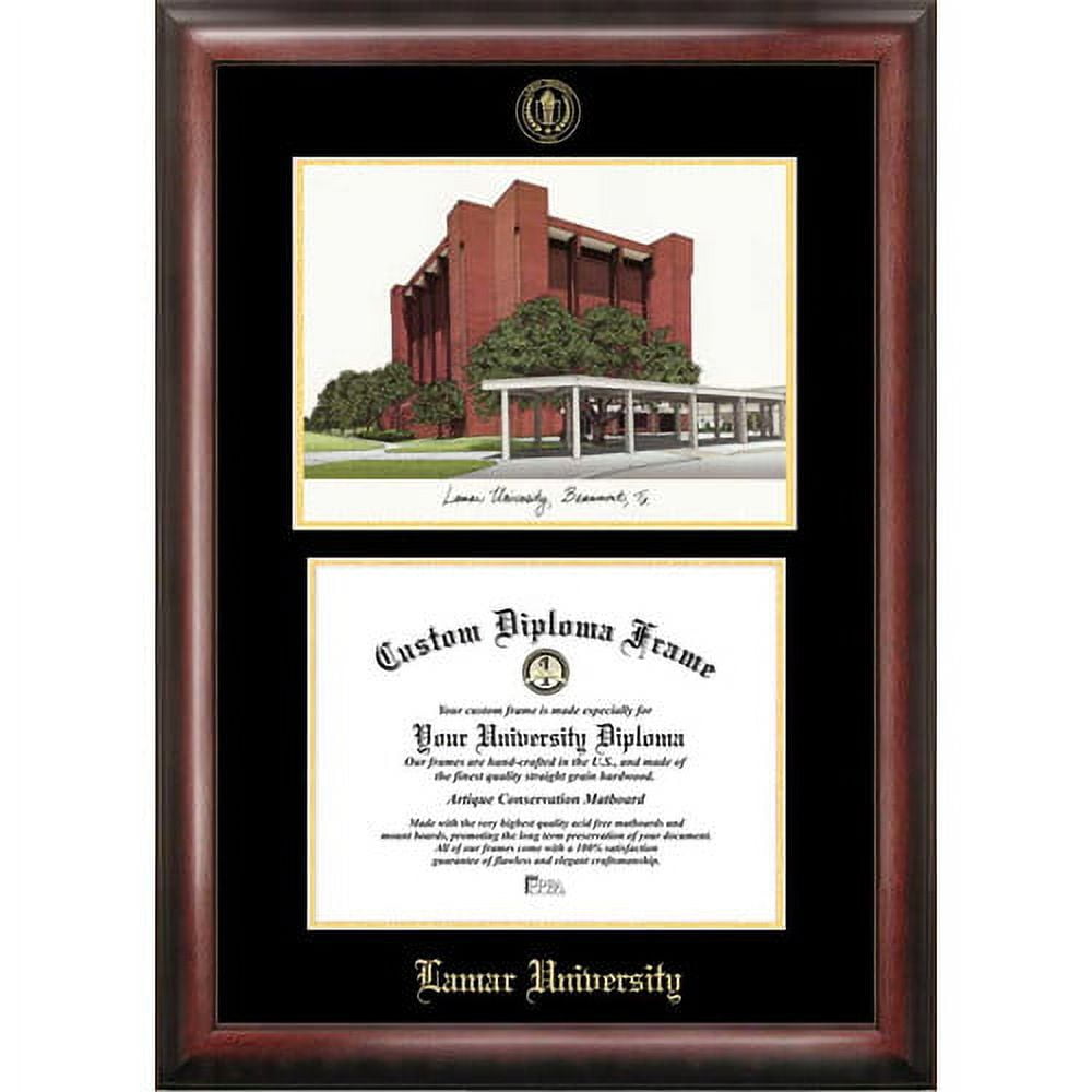 Lamar University 11" x 14" Gold Embossed Diploma Frame with Campus ...
