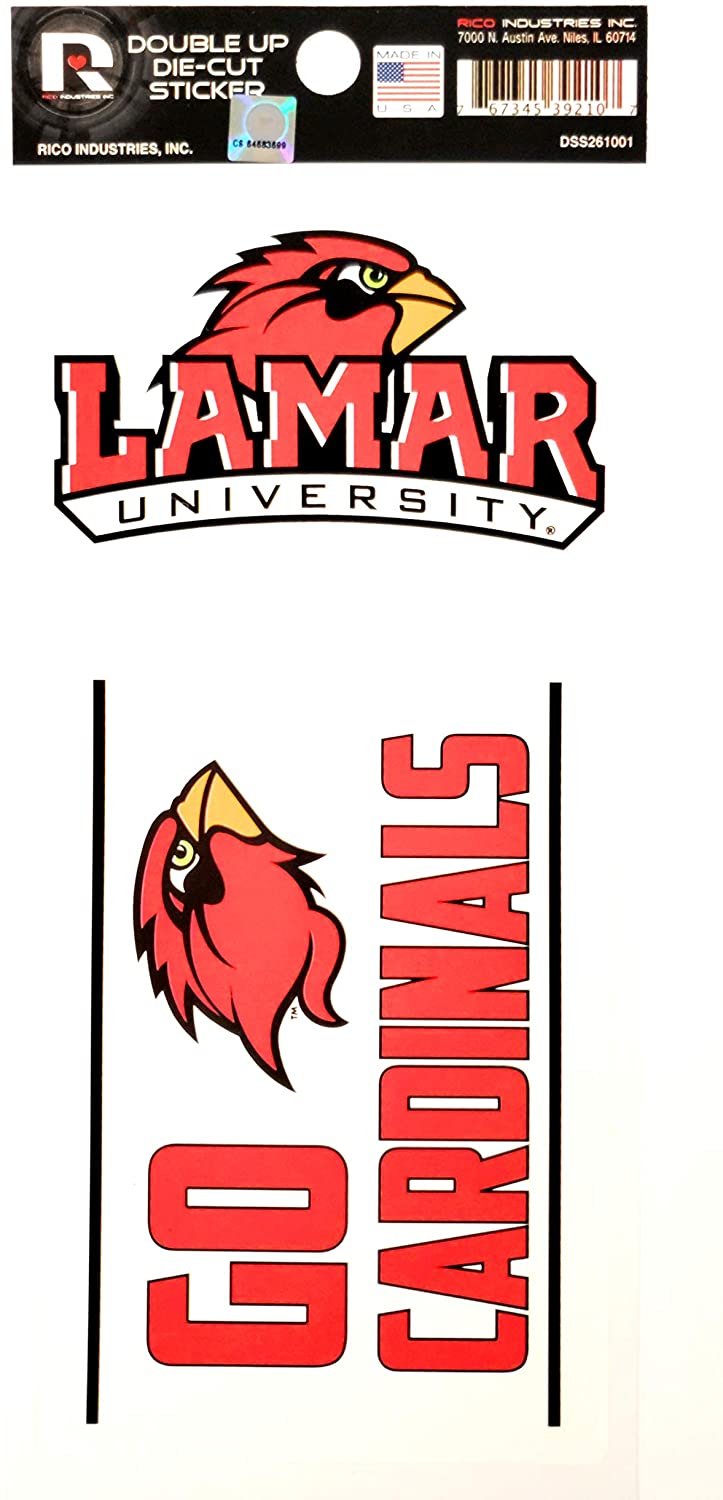 Lamar University Cardinals 2-Piece Double Up Die Cut Sticker Decal ...