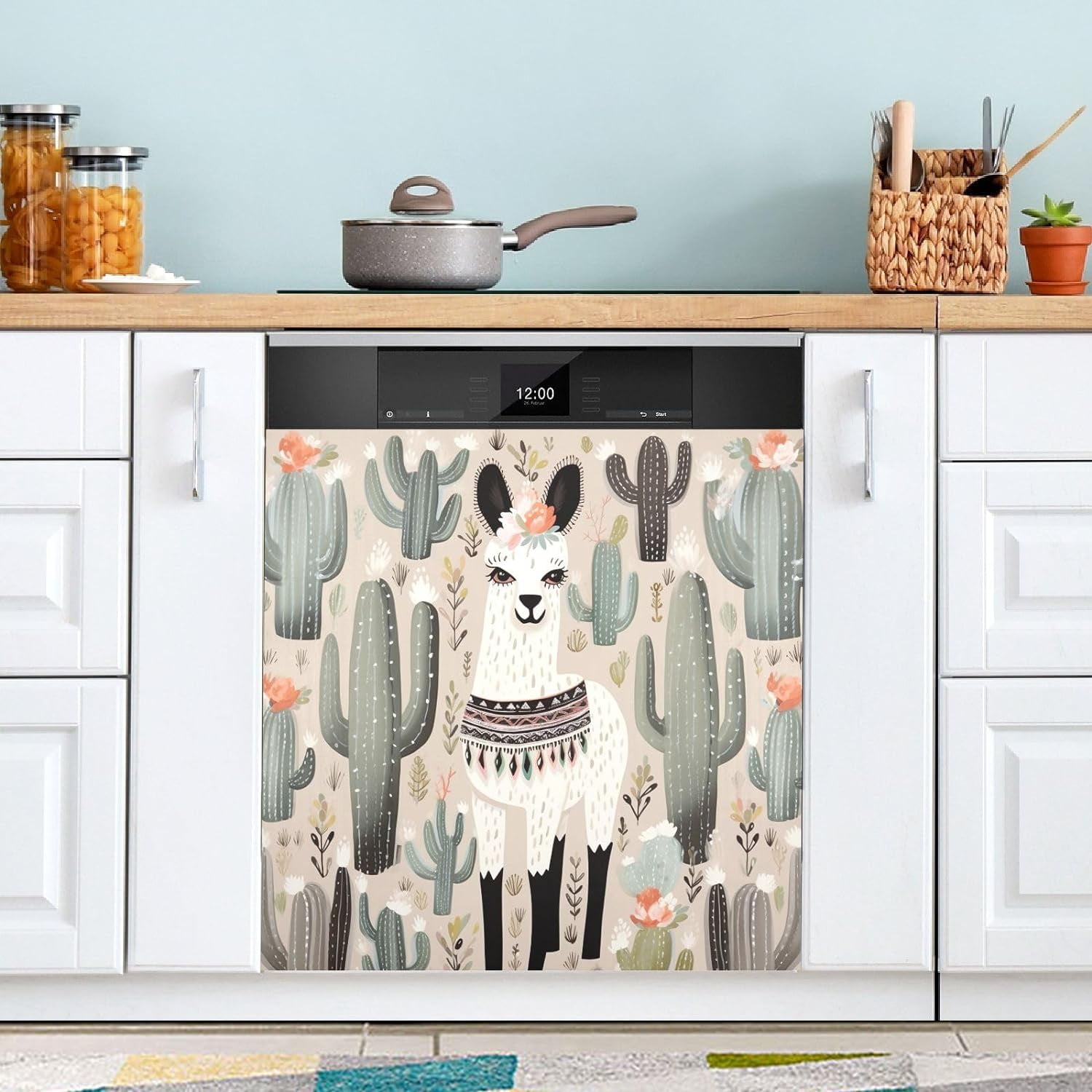 Lamas Cactus Dishwasher Magnet Cover, Kitchen Dish Washer Door Panel ...