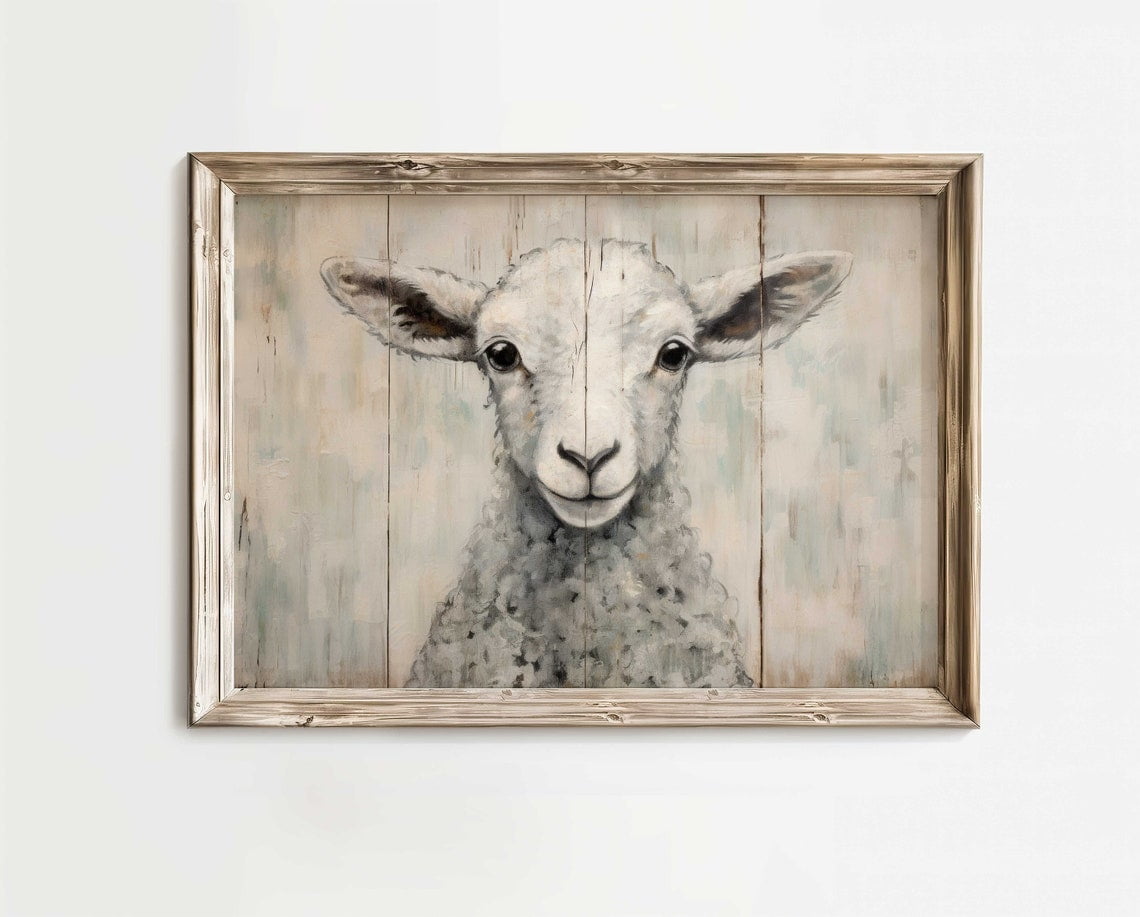 Lamb Art Print, Sheep Art, Vintage Animal Print, Farm Animal Wall Art ...