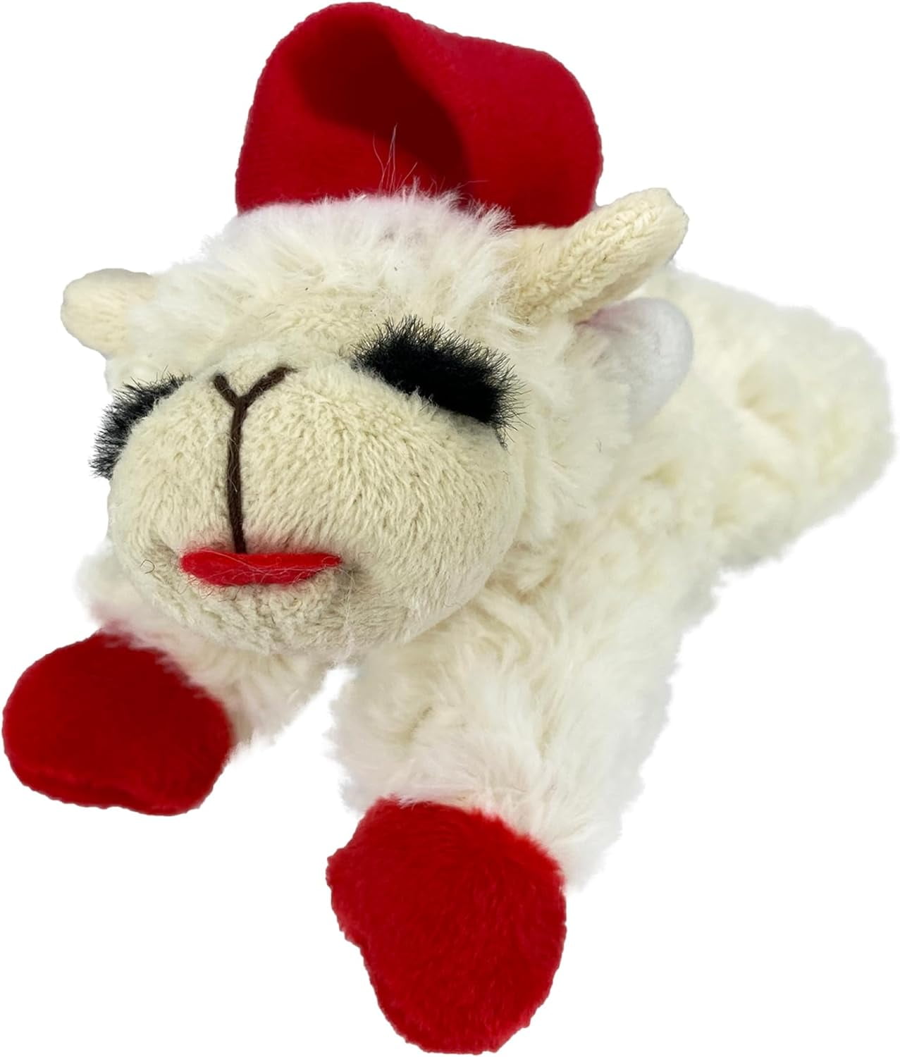 Lamb Chop Dog Plush Toy w/ Santa Hat - Squeaky Toy for All Dogs - Extra Soft Plush - Stuffed ...