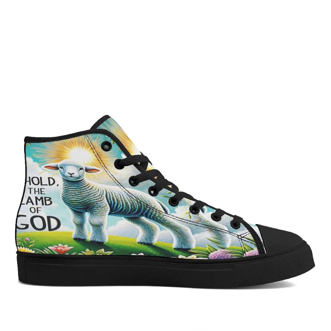 Lamb Easter Day Behold The Lamb of God High Top Canvas Shoes Sneakers ...