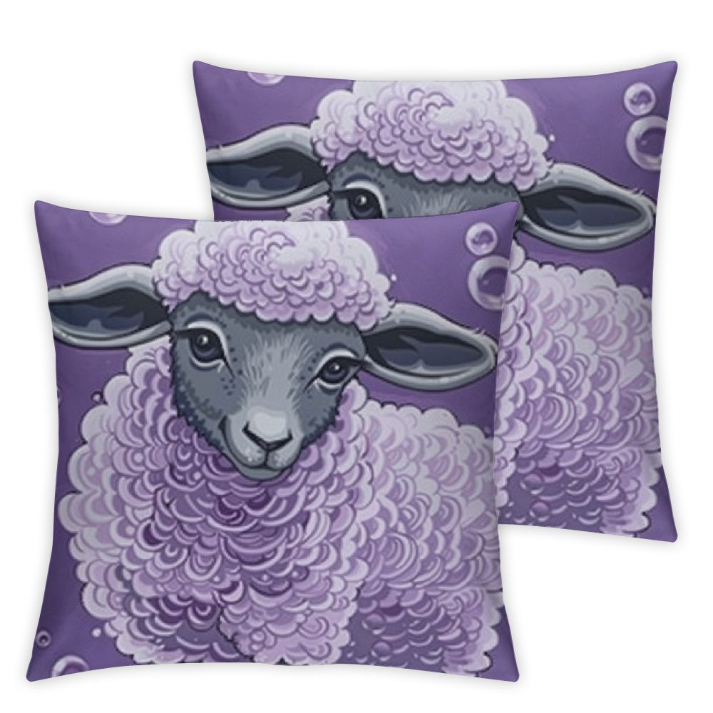 Lamb Lavender Pastel Cute Baby Sheep Purple Aesthetic Throw Pillow ...