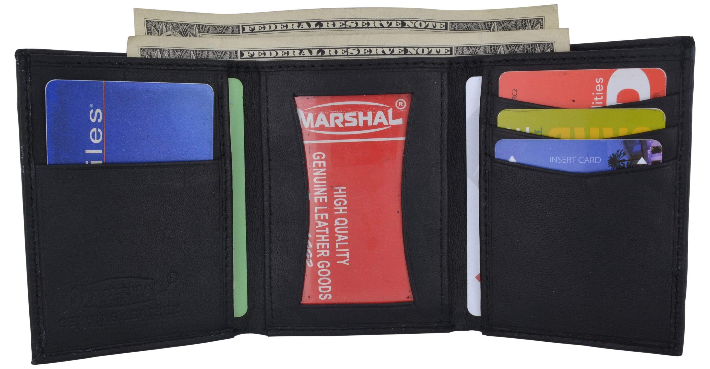 Lamb Leather Simple ID Trifold Wallet 5155 - Walmart.com
