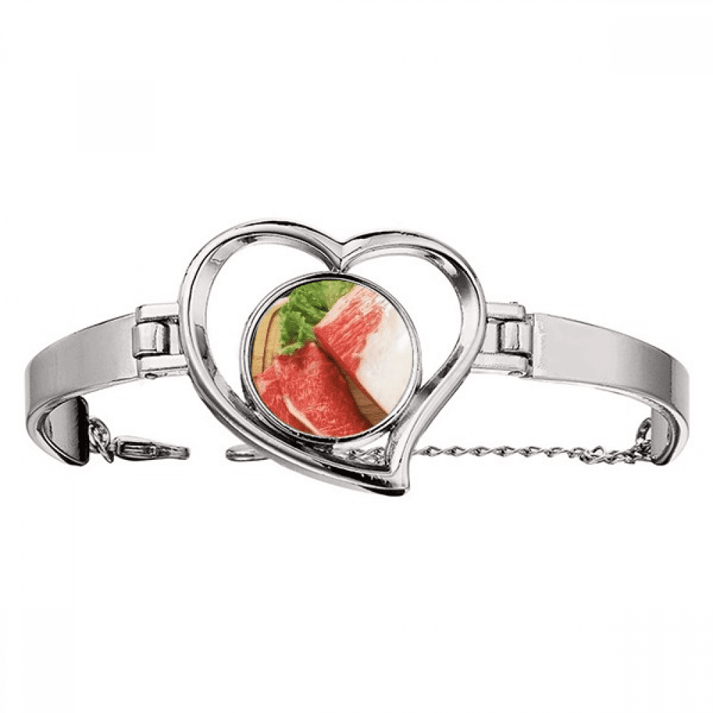 Lamb Leg Raw Meat Food Texture Bracelet Heart Jewelry Wire Bangle ...