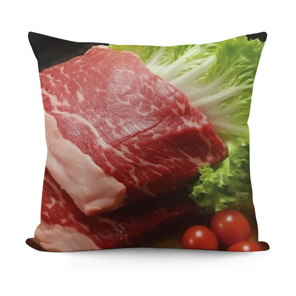 Lamb Leg Raw Meat Food Texture Throw Pillow Sleeping Sofa Cushion Cover ...