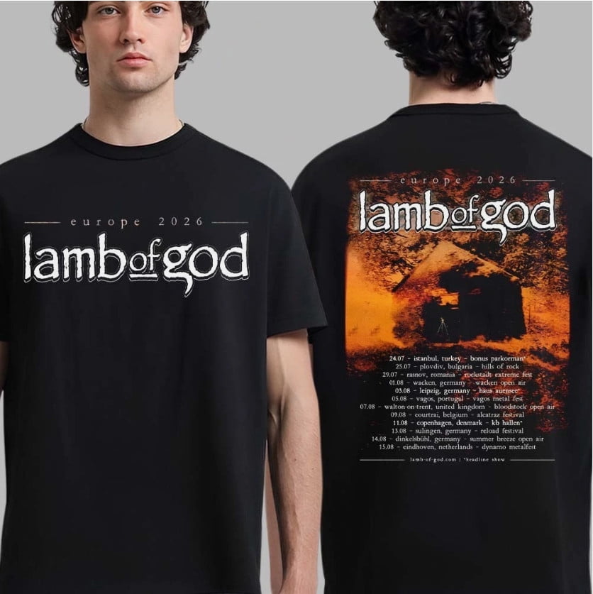 Lamb Of God Europe 2026 Summer Tour Schedule Dates Two Sided T-Shirt ...