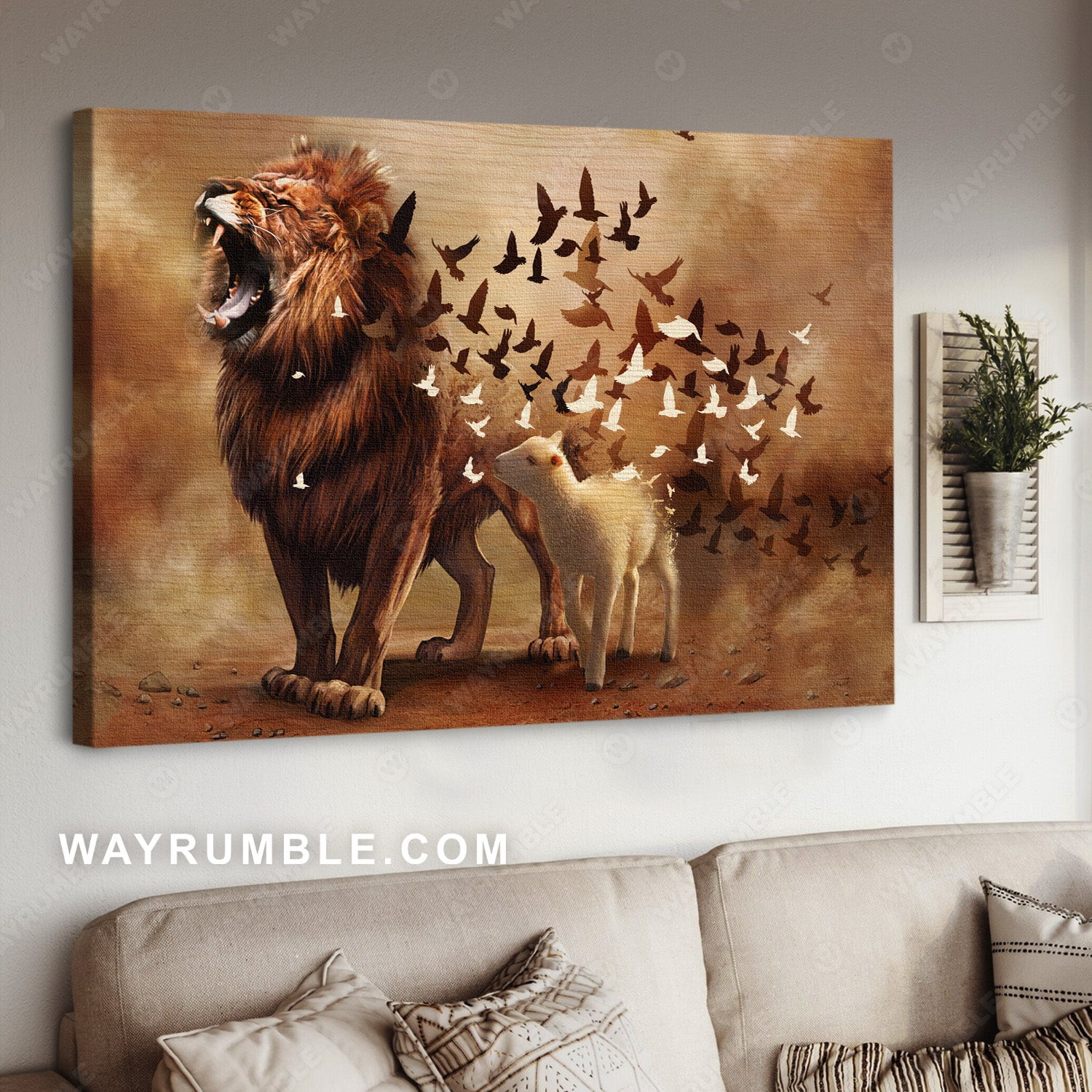 Lamb Painting, Stunning Lion Of Judah, White Dove, Jesus Calls - Jesus ...