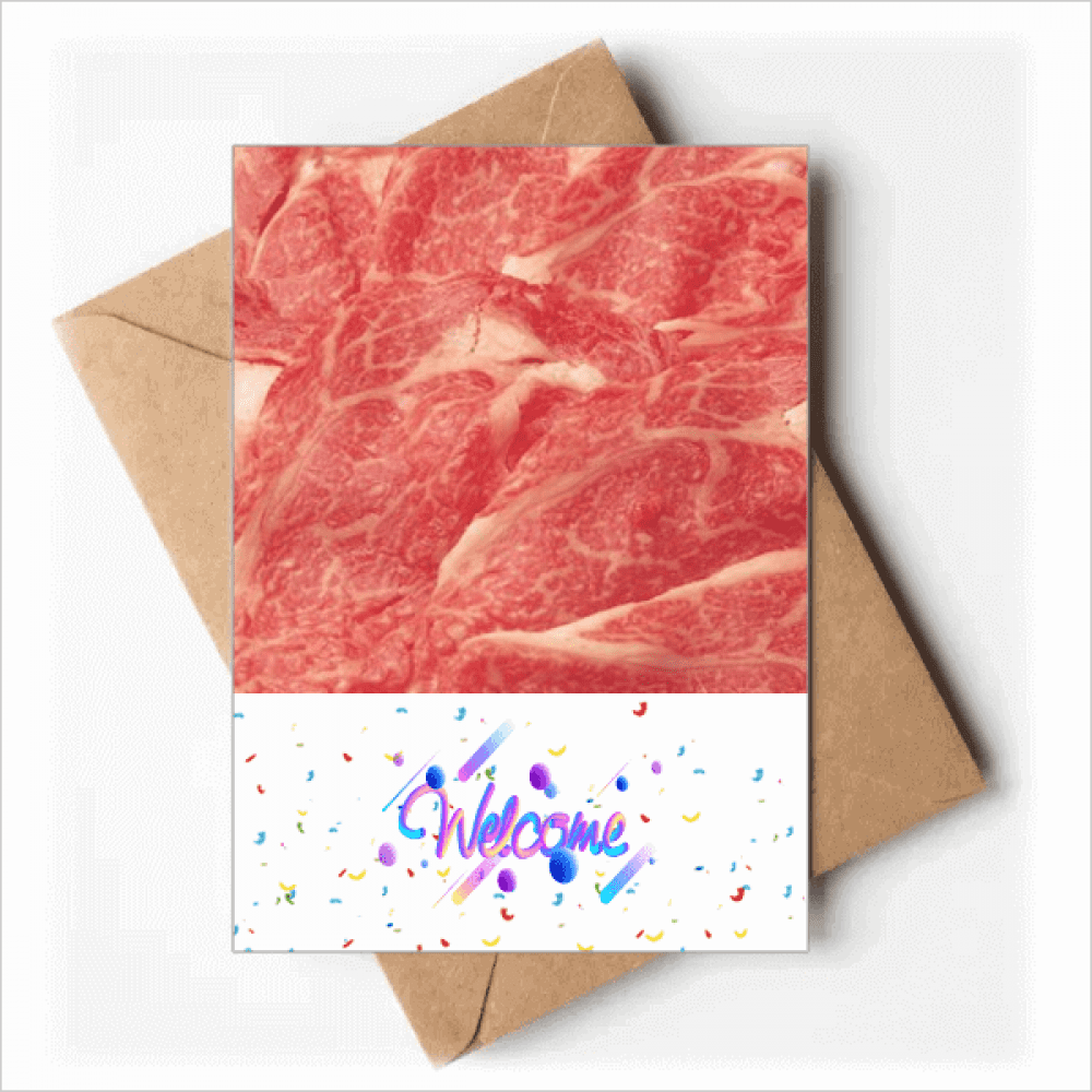 Lamb Rolls Raw Meat Food Texture Welcome Back Greeting Cards Envelopes ...