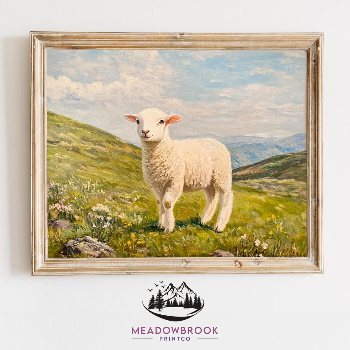 Lamb Standing In A Green Pasture - Spring Farmhouse Printable, Vintage ...