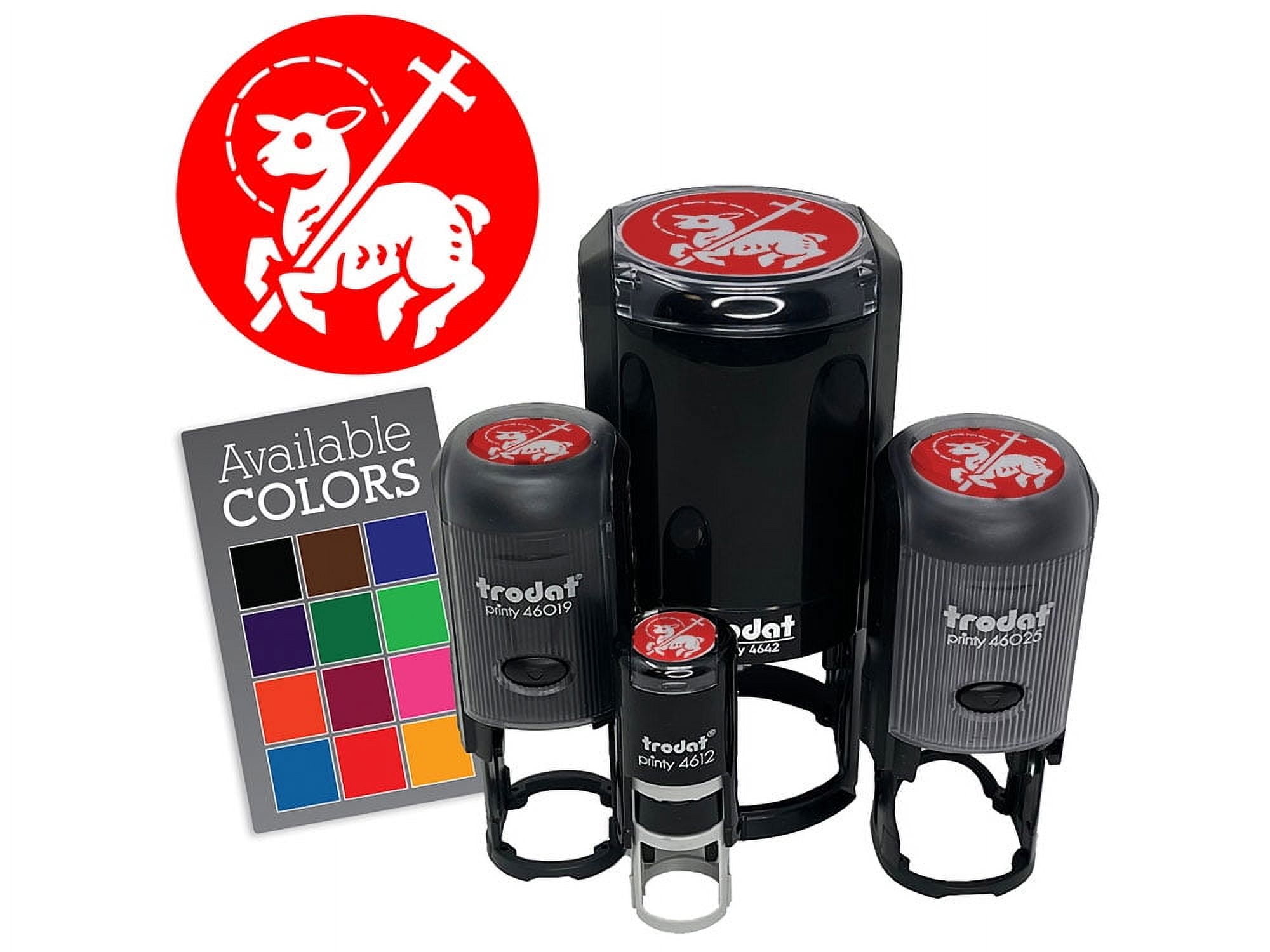 Lamb of God Christian Jesus Cross Self-Inking Rubber Stamp Ink Stamper ...