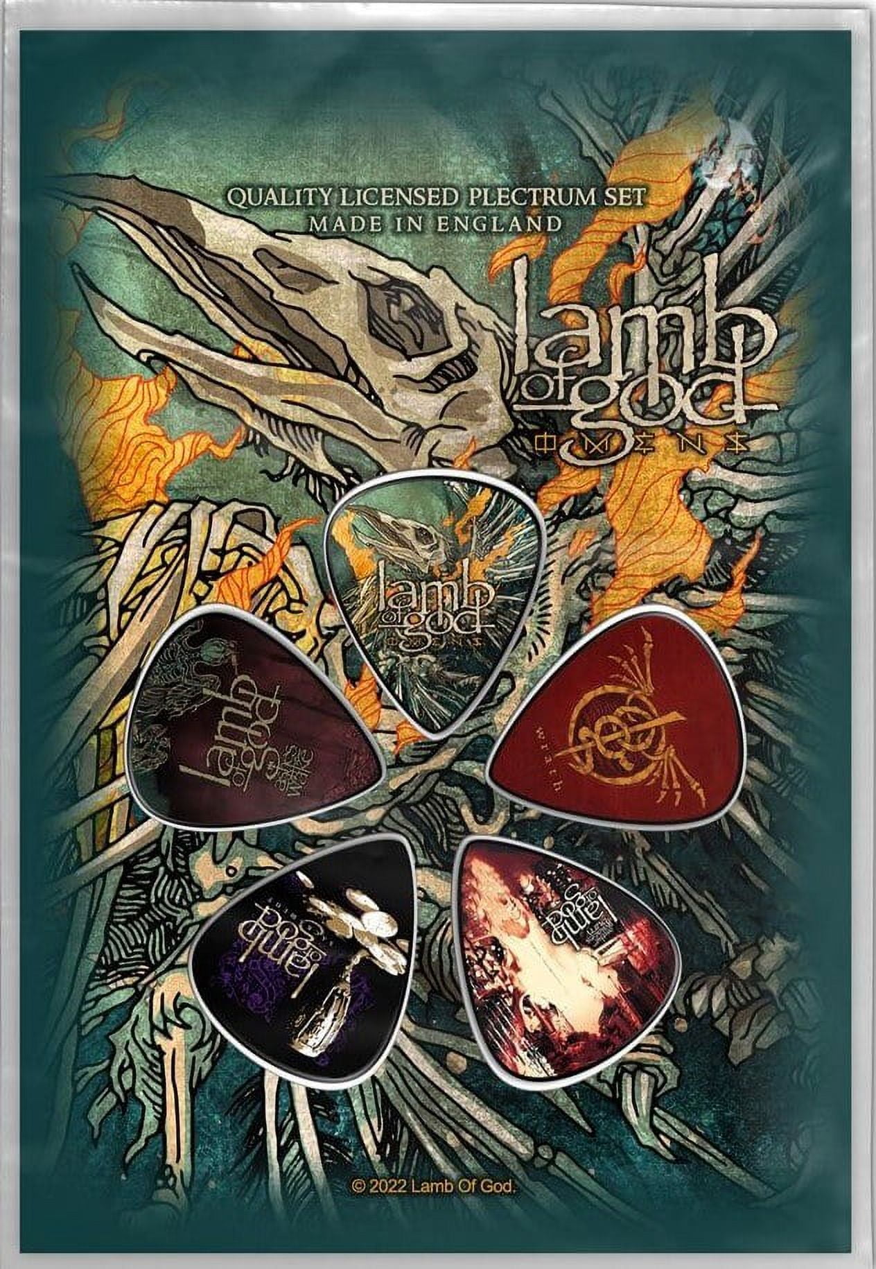 Lamb Of God Guitar Picks Omens new Official Black 5 pack Plectrum ...