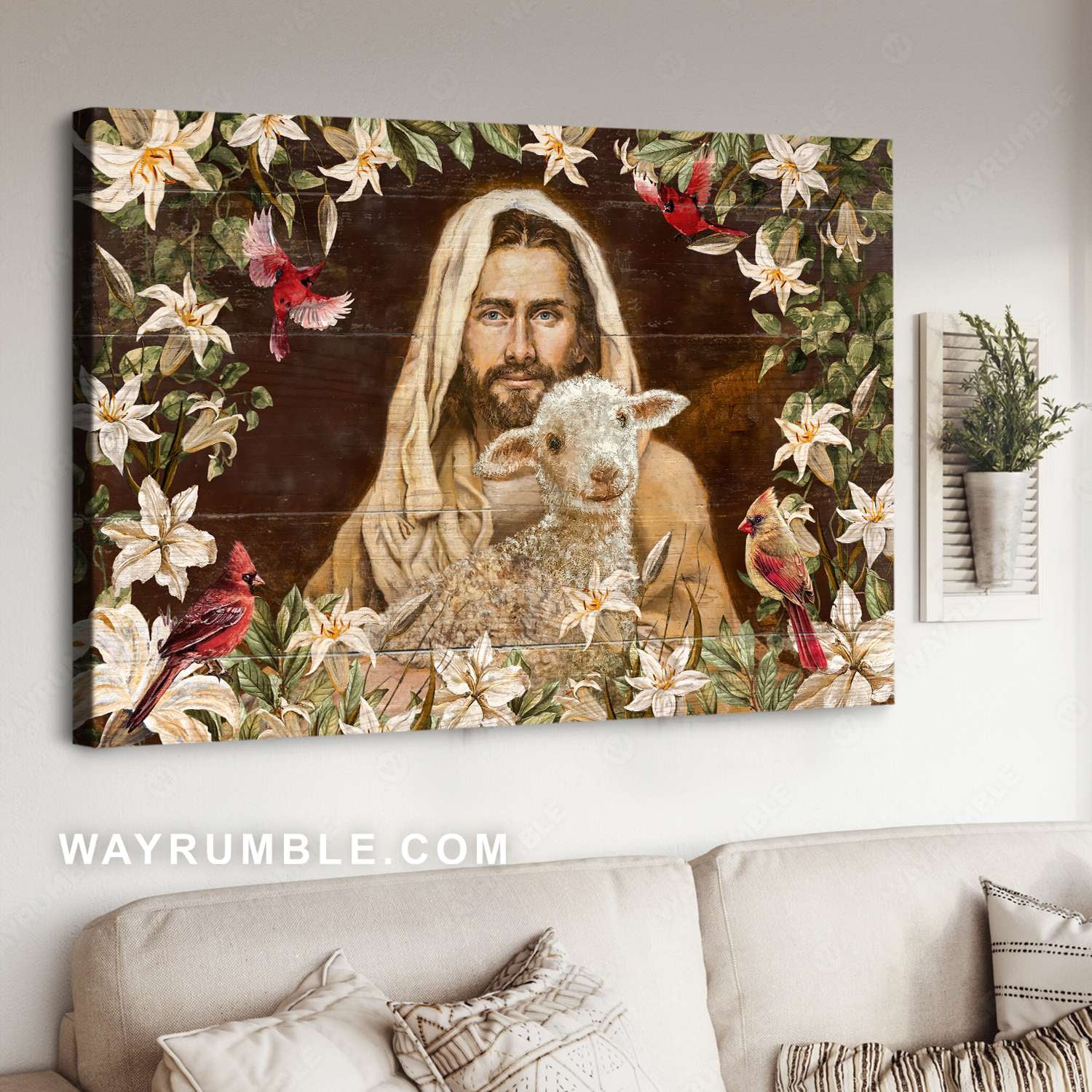 Lamb of God, Jesus painting, Lily flower, Red cardinals - Jesus ...