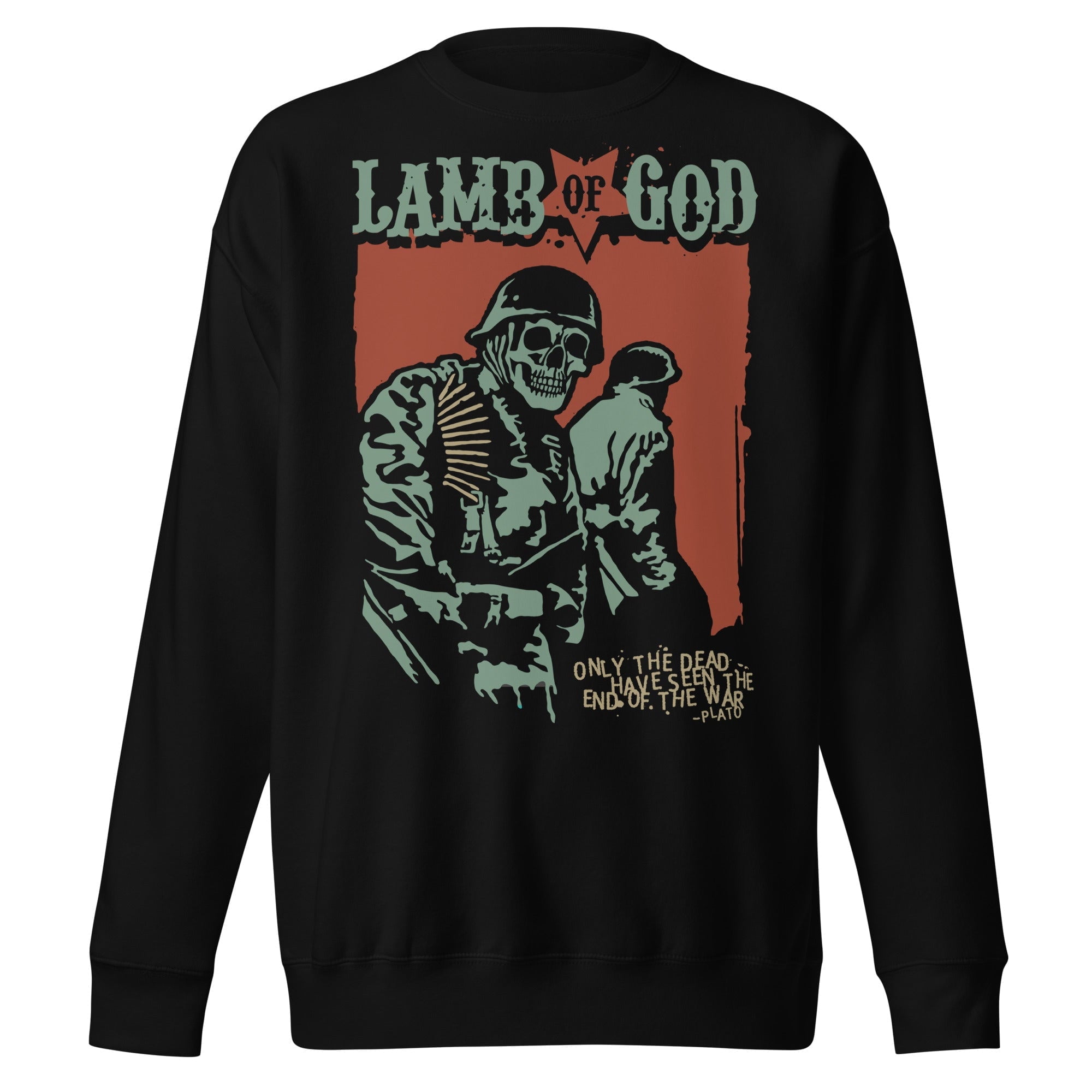 Lamb of God Skeleton Army Plato Quote Jumbo Print Sweatshirt - Walmart.com