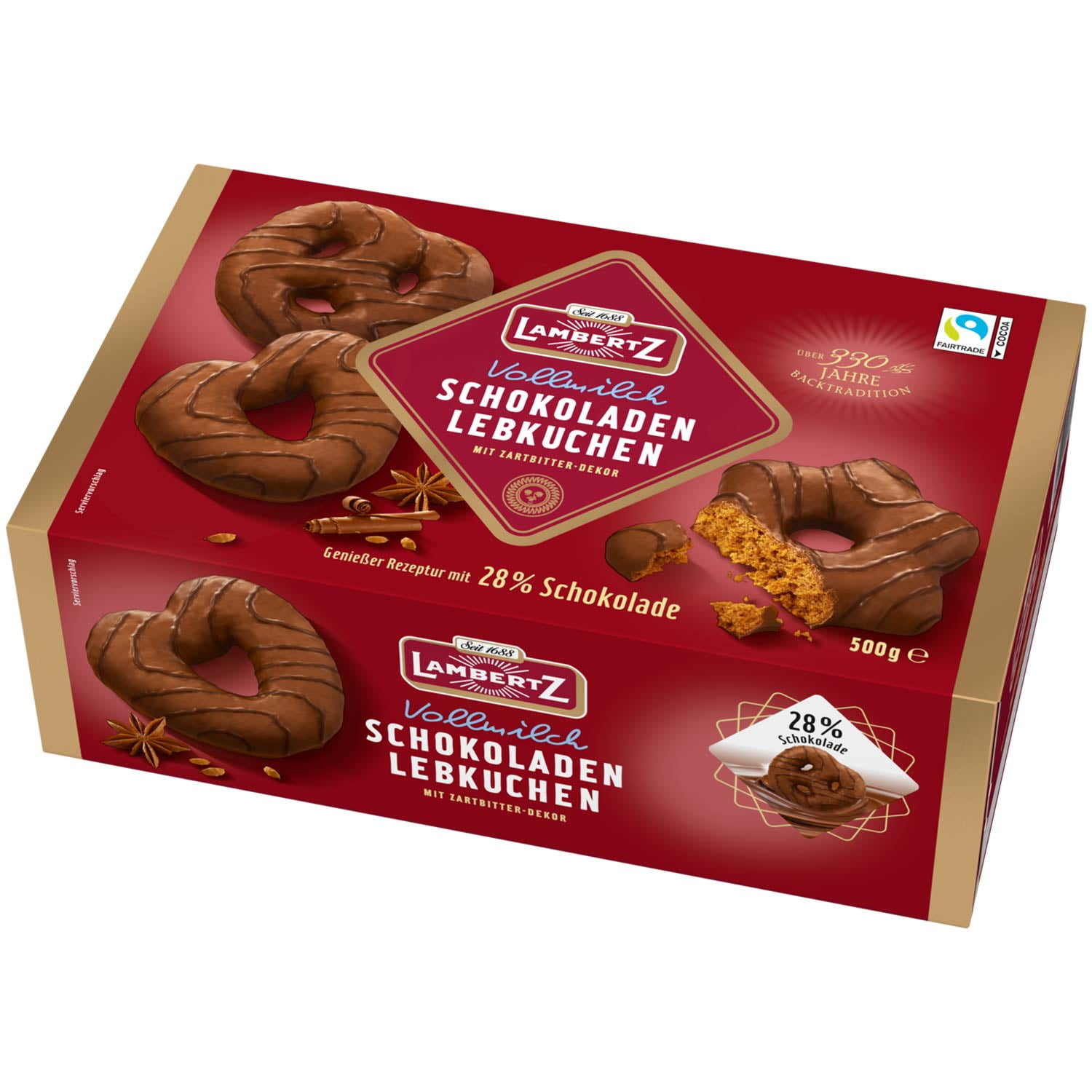 Lambertz Lebkuchen MILK chocolate gingerbread cookies 500g - Walmart.com