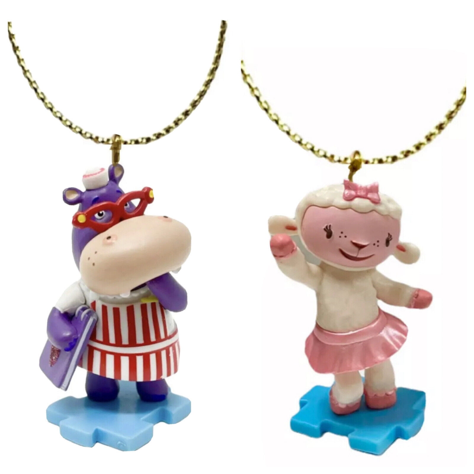 Lambie Lamb & Hallie Hippo PVC Ornament Figure Doc McStuffins Figurine ...