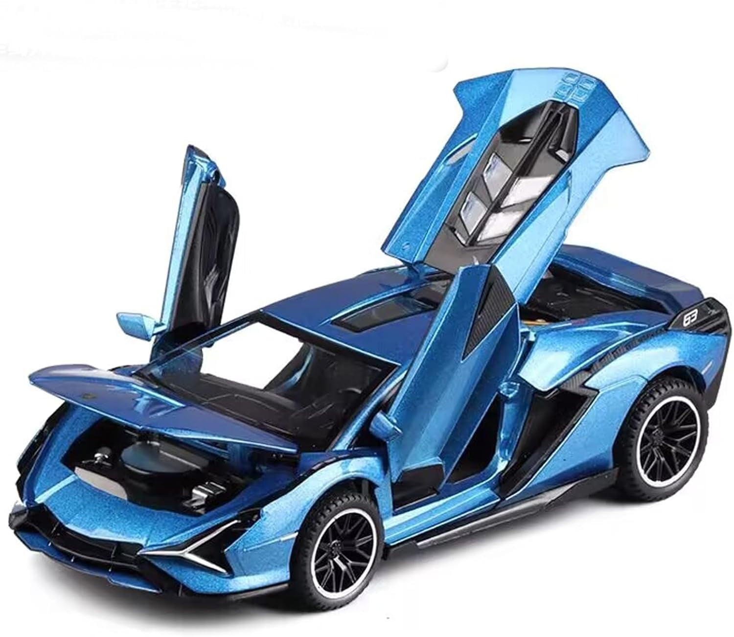 Lambo Toy Car Sian FKP3 Die-Cast Car Model with Lights and Sound Pull ...