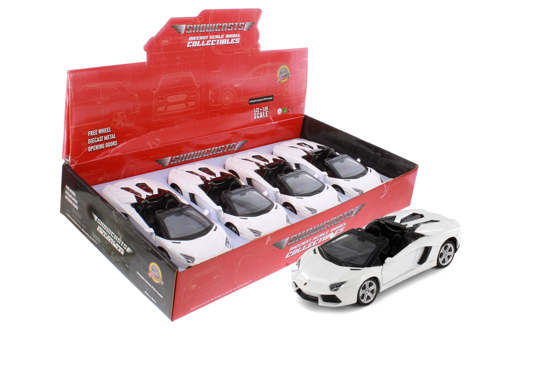 Lamborghini Aventador LP700-4 Roadster, White - Showcasts 68274D - 1/24 ...