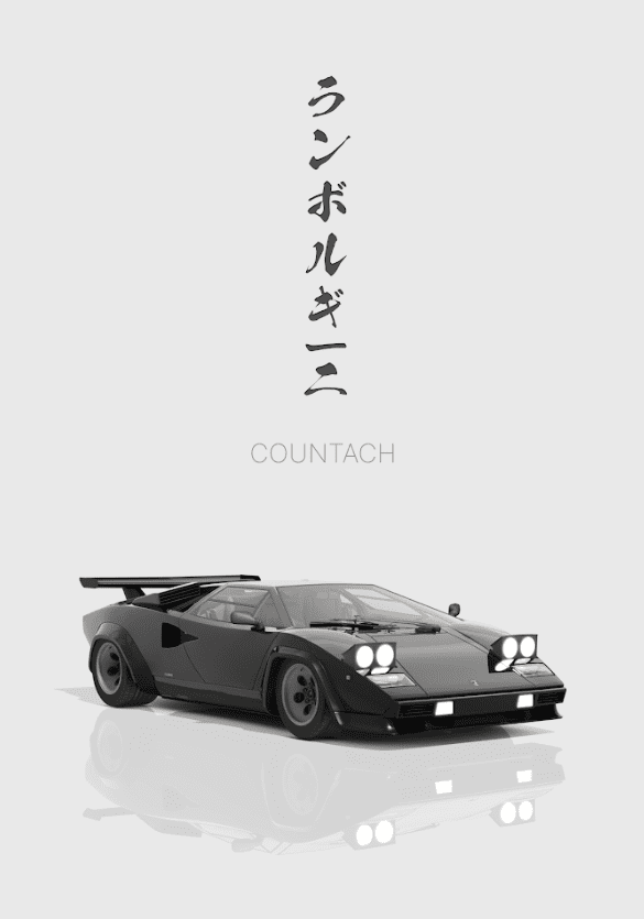 Lamborghini Countach 24x36 Poster - Iconic Supercar, Classic Design ...