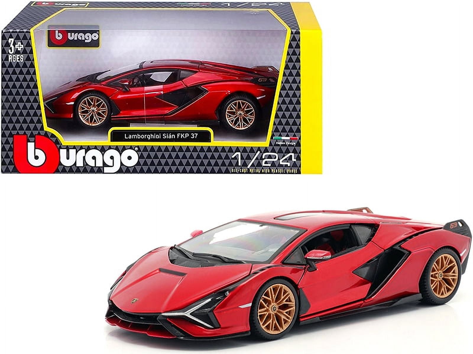 Lamborghini Sian FKP 37 Candy Red with Copper Wheels 1/24 Diecast Model ...