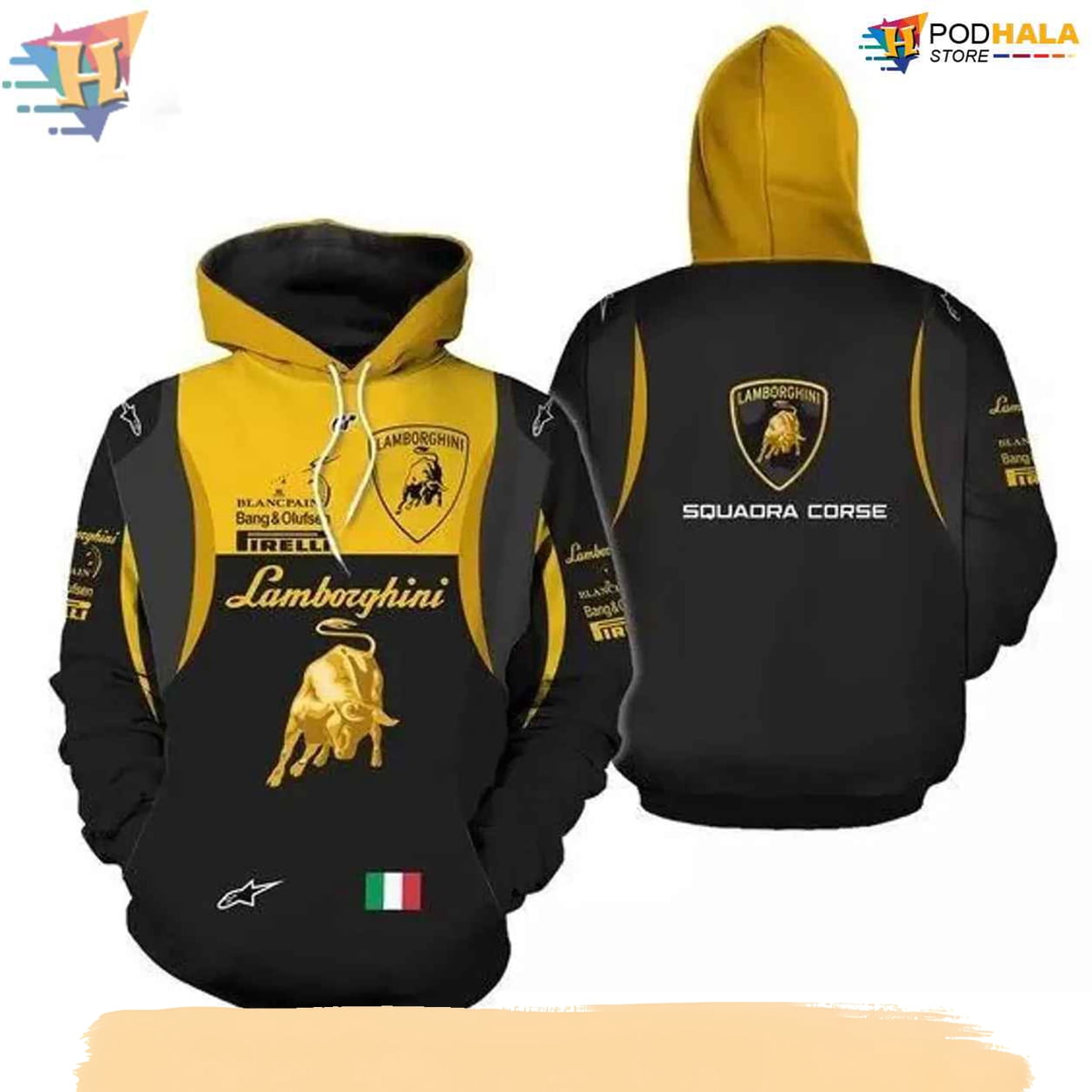 Lamborghini Squadra Corse 3D Hoodie, Stylish Racing Team Fan Apparel ...
