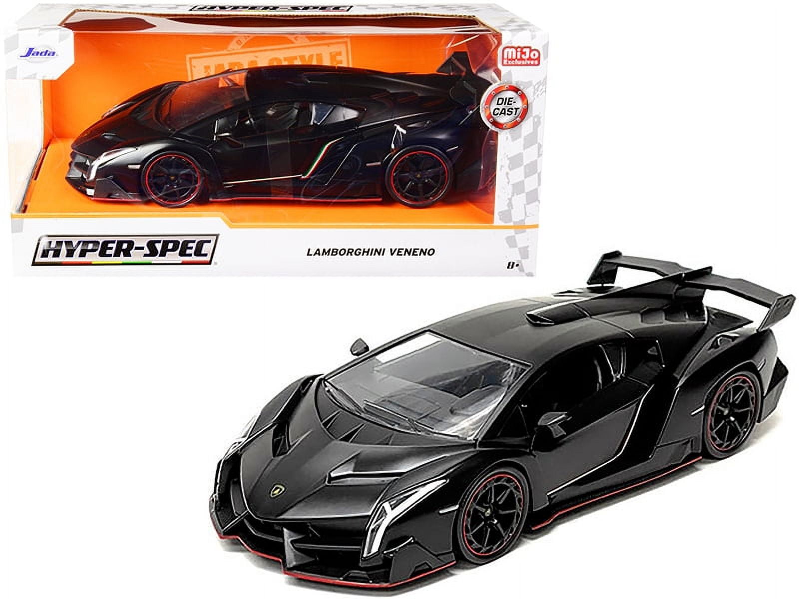 Lamborghini Veneno Matt Black "Hyper-Spec" Series 1/24 Diecast Model Car by Jada - Walmart.com