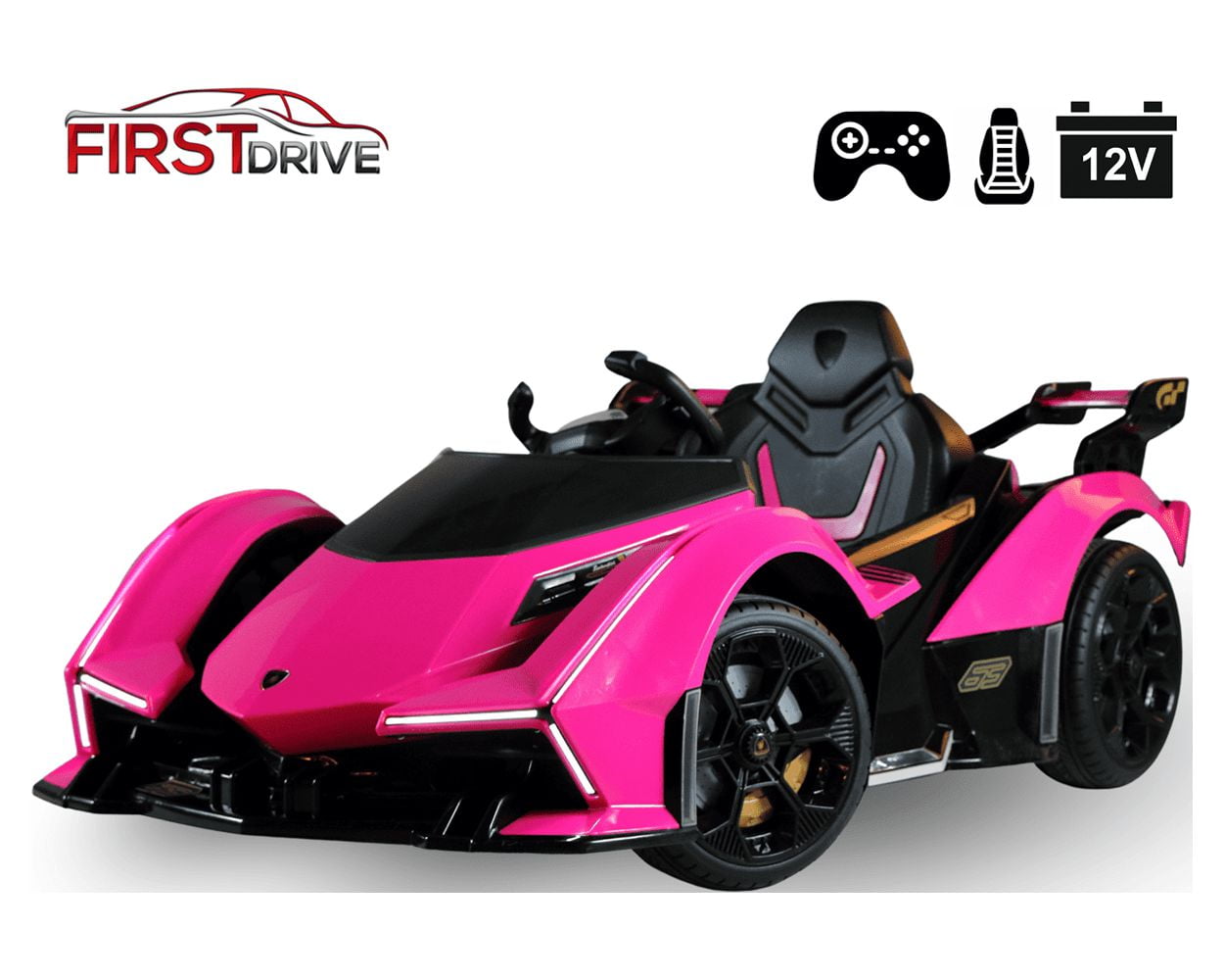 Lamborghini Vision PINK 12v Kids Cars - Dual Motor Electric Power Ride On Car with Remote ...