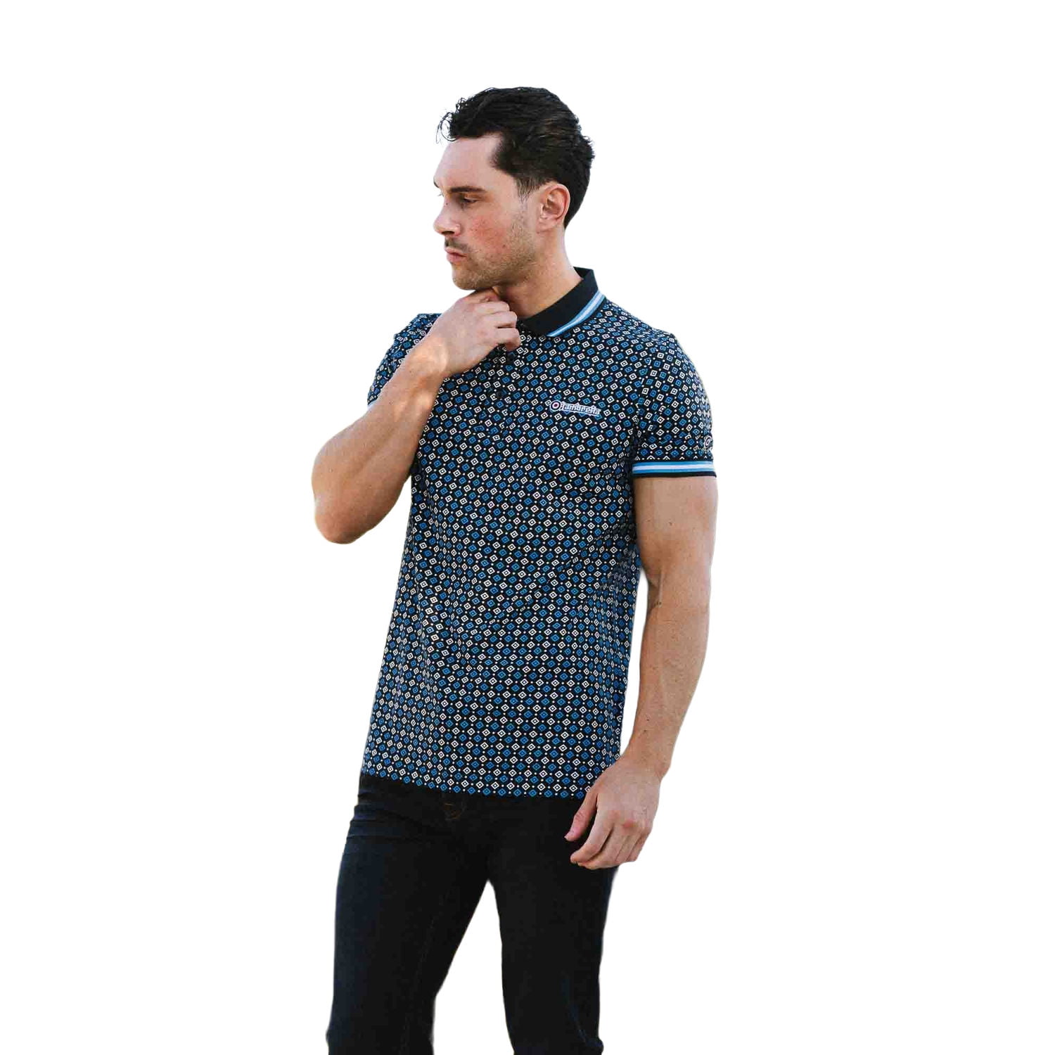 Lambretta Mens SS25 Geometric Polo Shirt - Walmart.com