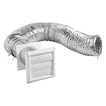 Lambro 8' White Vinyl Vent Duct Kit with Hose and Plastic Clamps ...