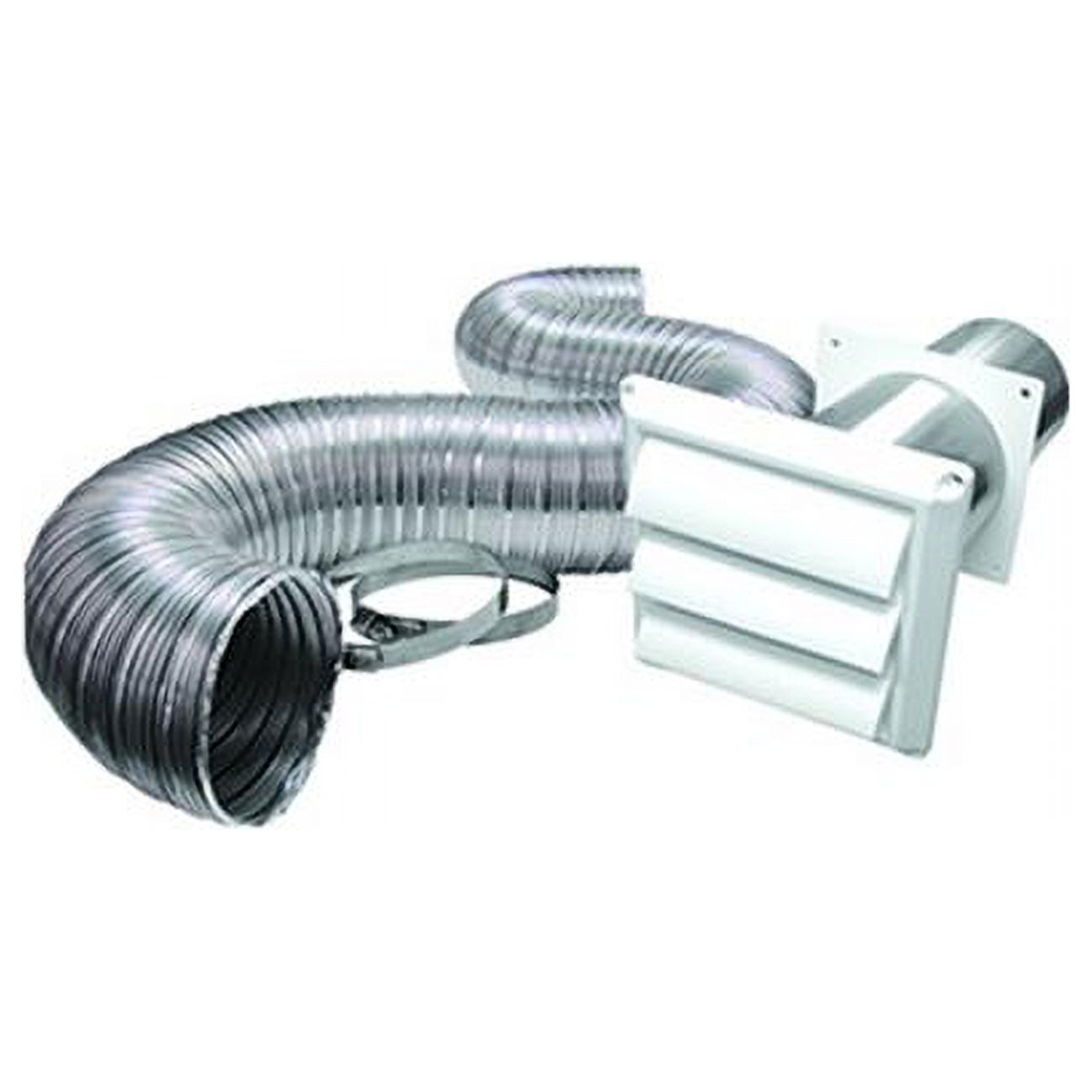 Lambro 312W 4 in. x 5 ft. Semi-Rigid Duct White Louvered Vent Kit ...