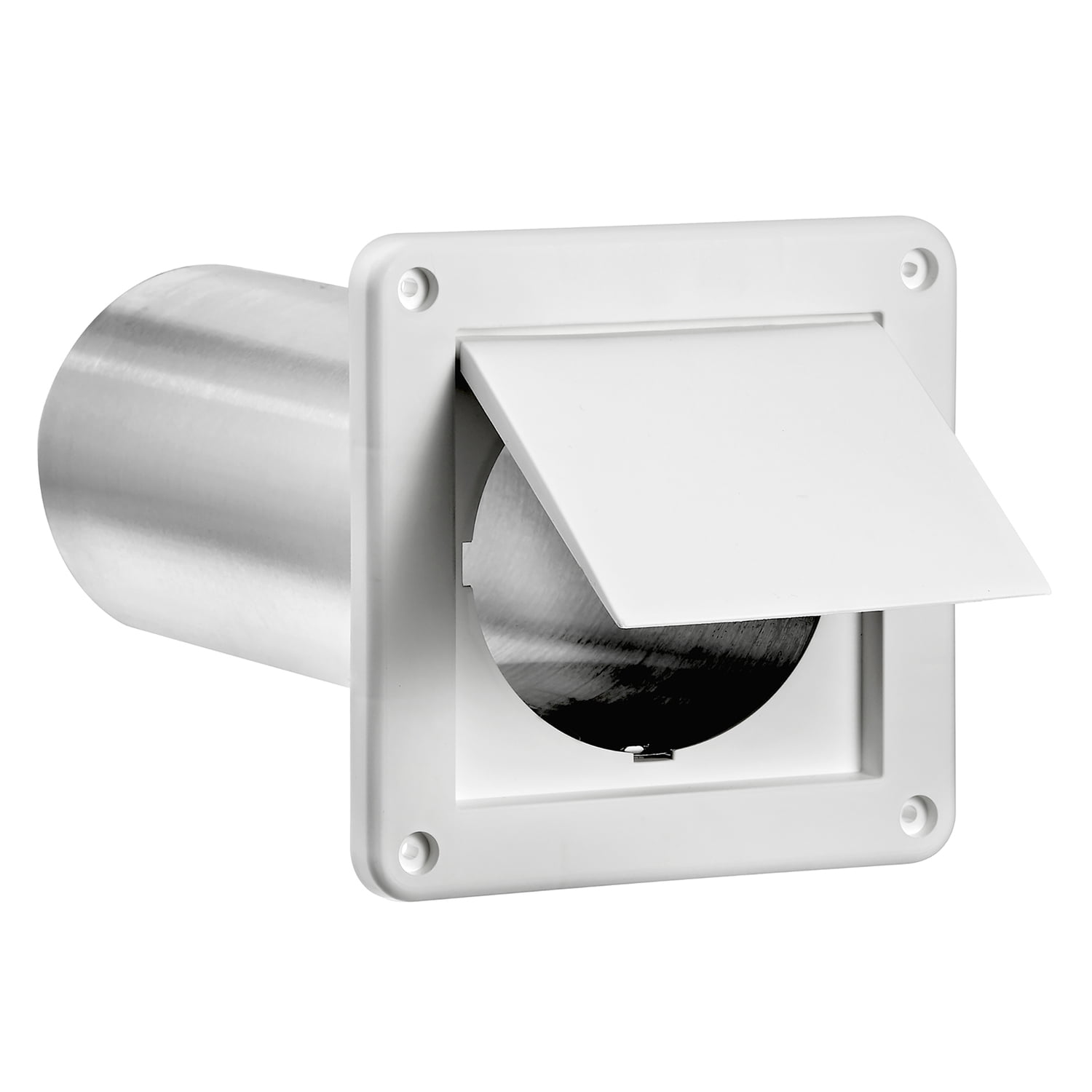 Lambro 4-In. Plastic Wall Exhaust Dryer Vent with Single Flap and 11-in ...