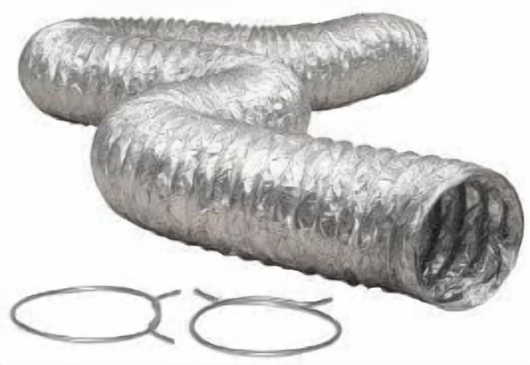 Lambro 4" X 3' Aluminum Flexible Dryer Vent Air Duct 3 Ft with 2 Clamps ...