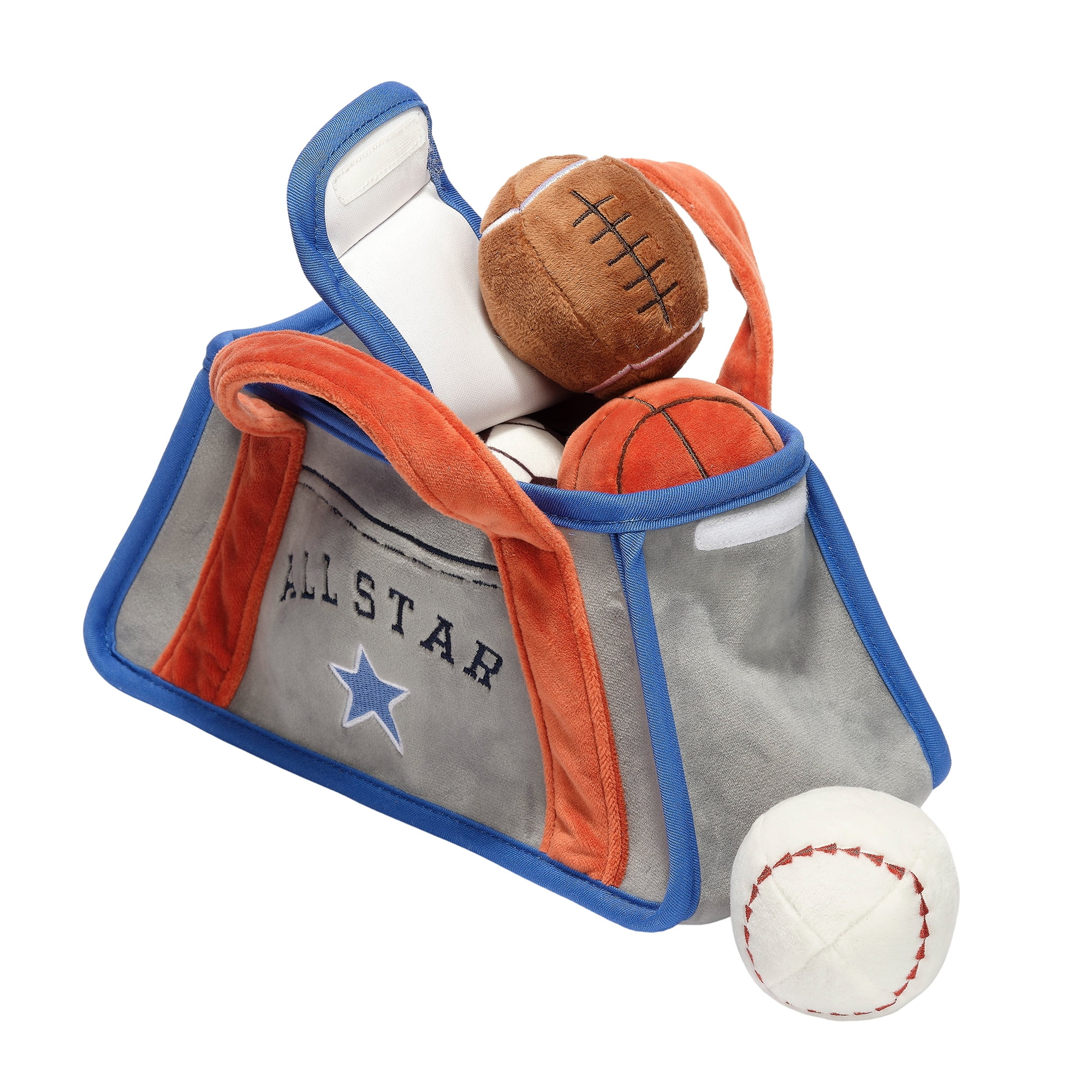 Lambs & Ivy Infant Toddler Plush Sports Toy Set - Football, Basketball ...