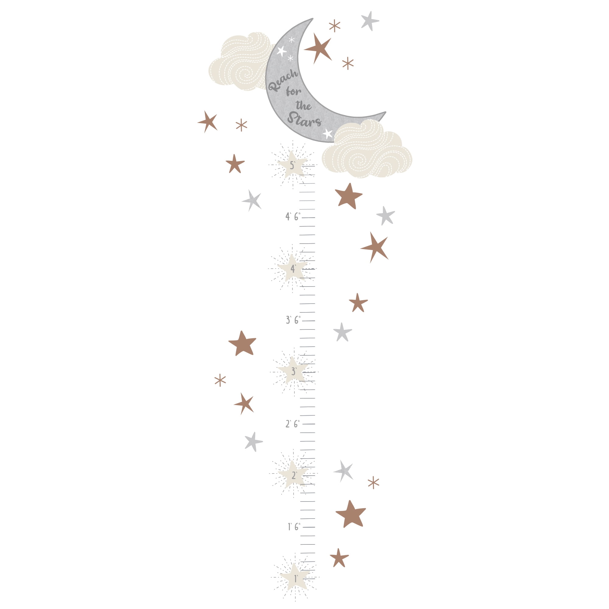 Lambs & Ivy Celestial Moon & Stars Toddler/Kids Growth Chart Wall Decal ...