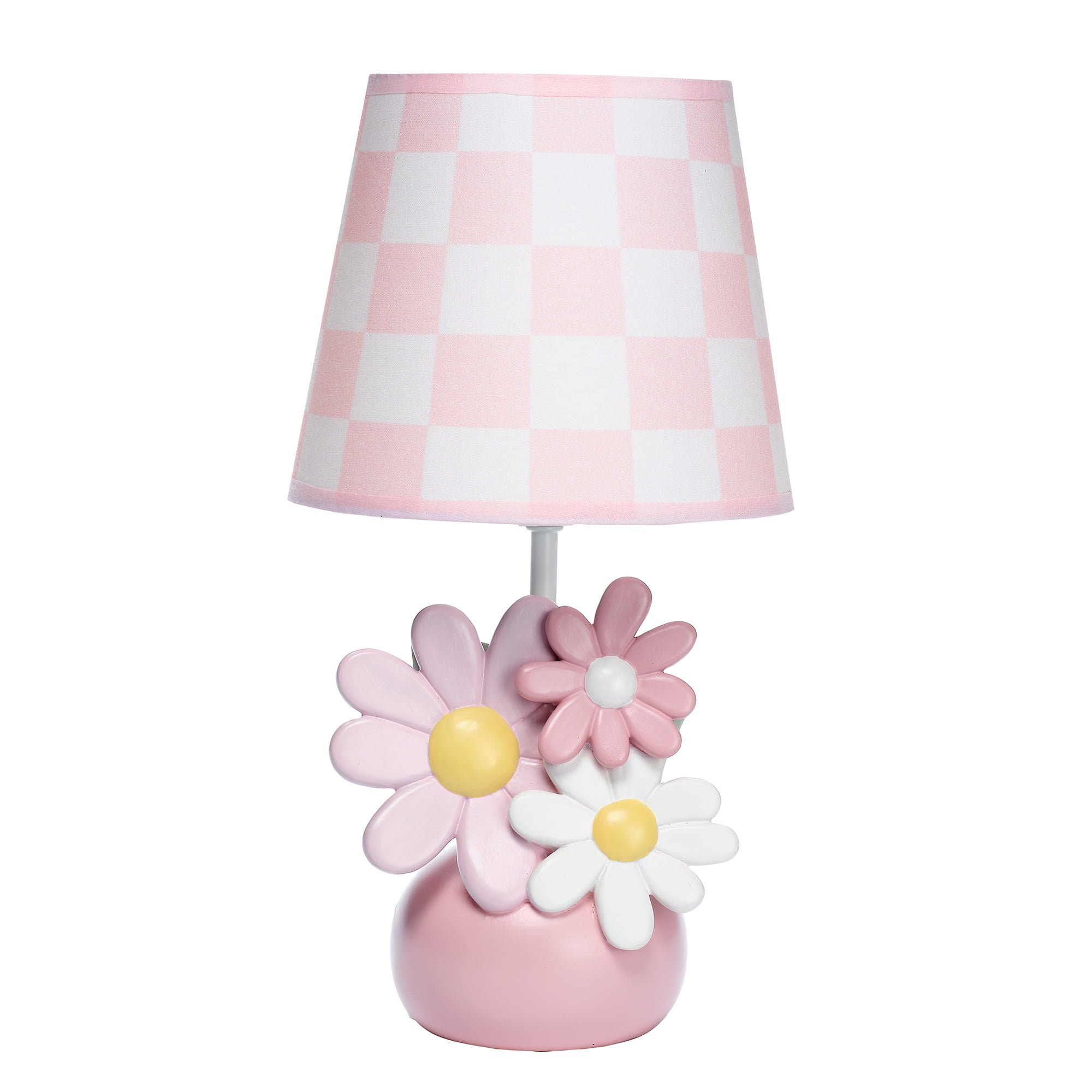Lambs & Ivy Daisy Dreams Hand-Painted Pink Floral Lamp w/ Shade and LED ...