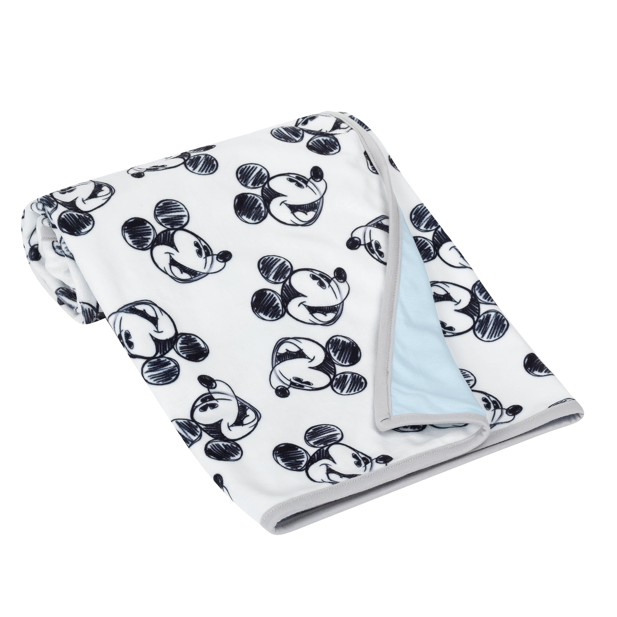 Lambs & Ivy Disney Baby MICKEY MOUSE Baby Blanket - Blue/White Minky ...
