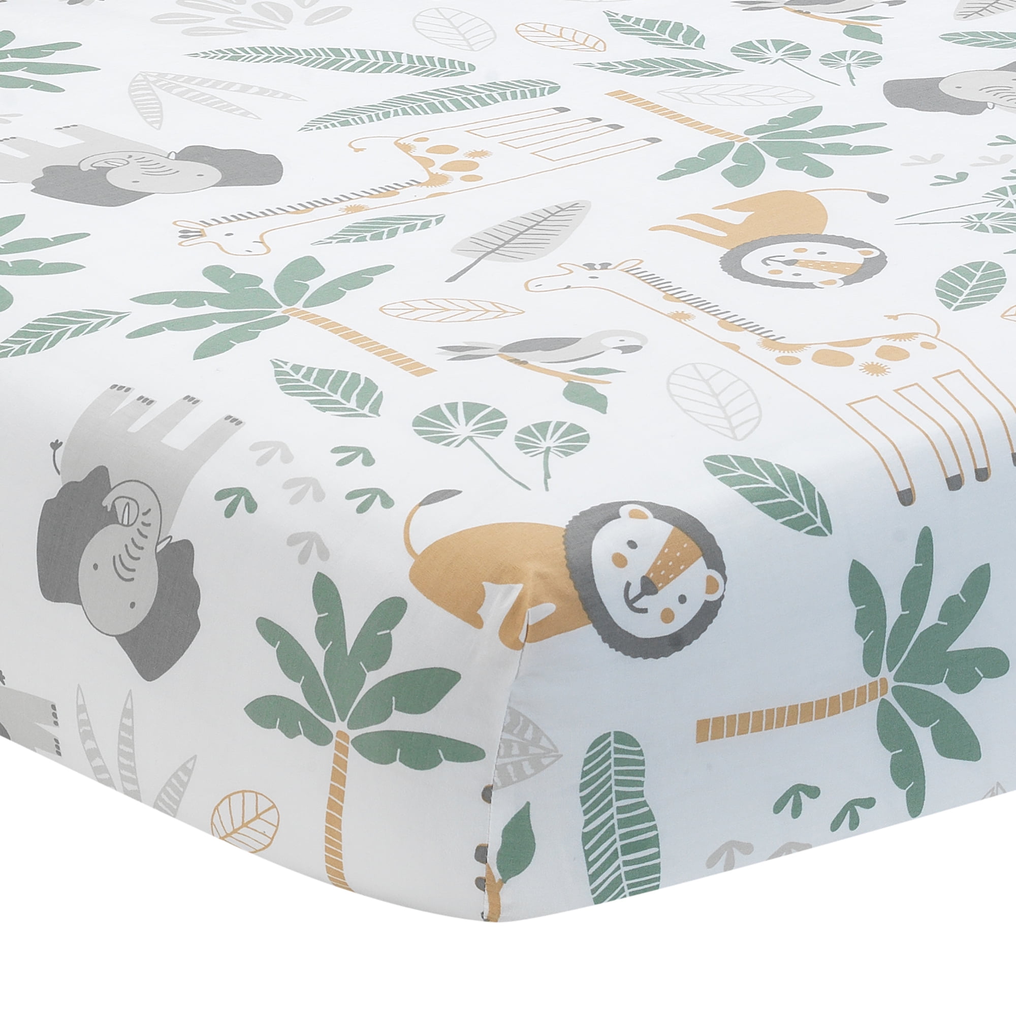 Lambs & Ivy 100% Cotton Safari Animals Baby Fitted Crib Sheet with ...