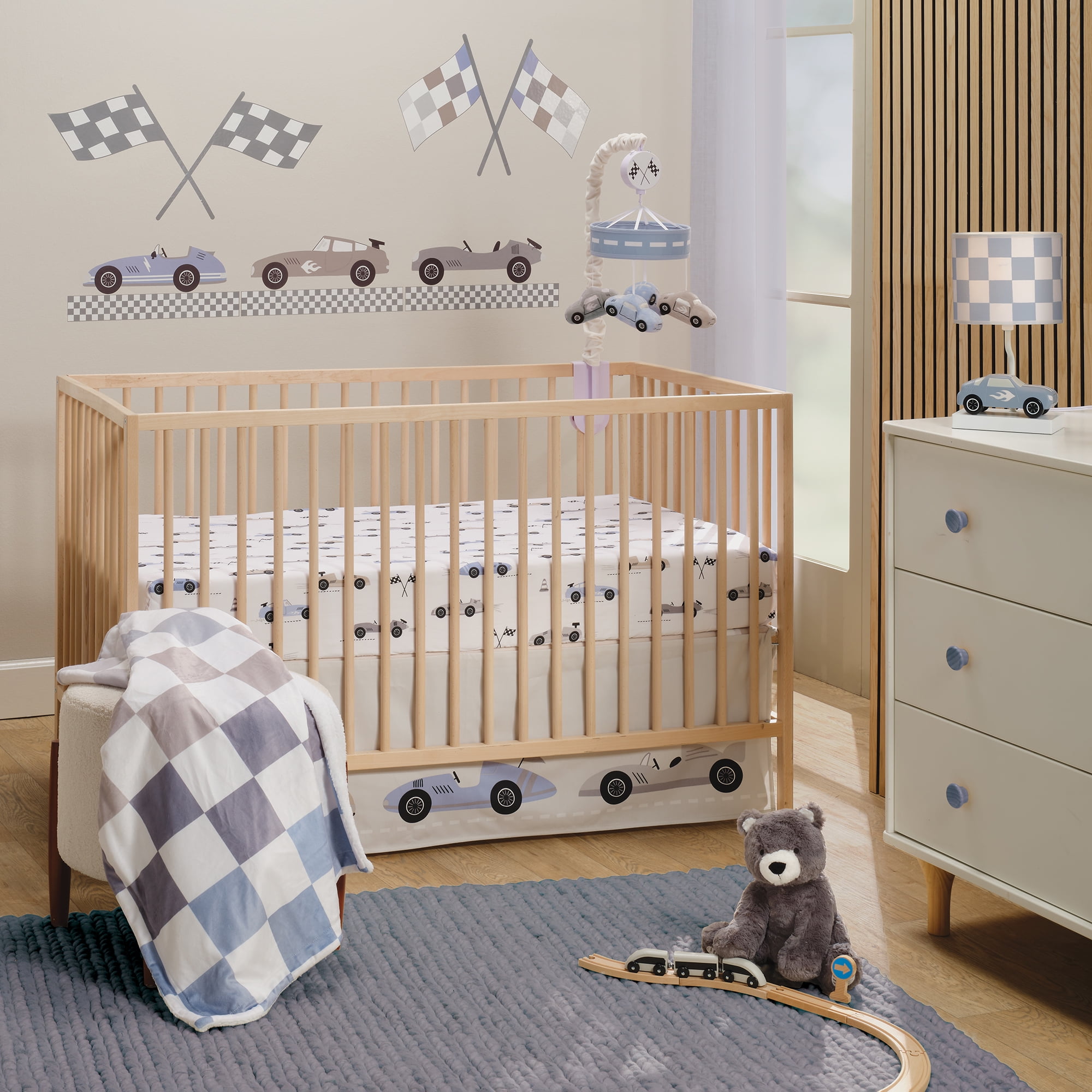 Lambs & Ivy Little Racer 3-Piece Cars Baby Crib Bedding Set - Walmart.com