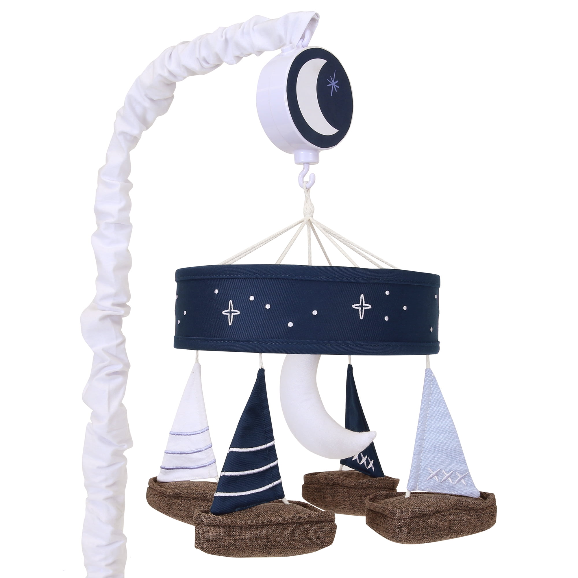 Lambs & Ivy Little Skipper Sailboat & Moon Musical Baby Crib Mobile ...