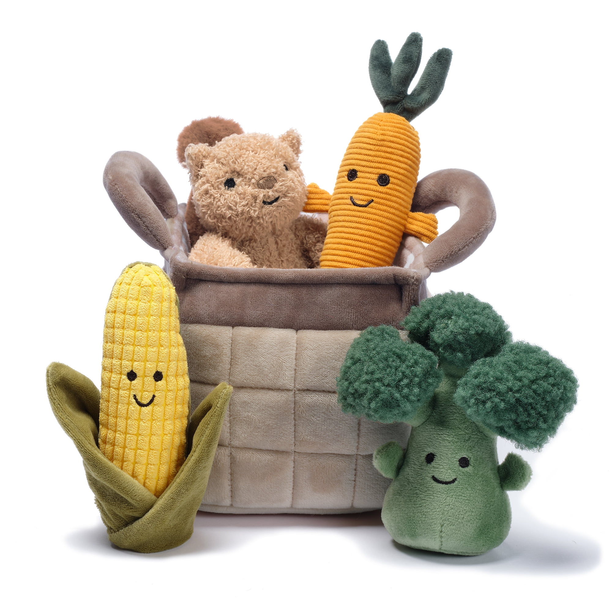 Lambs & Ivy Plush Veggie Basket Play Set with Interactive Stuffed ...