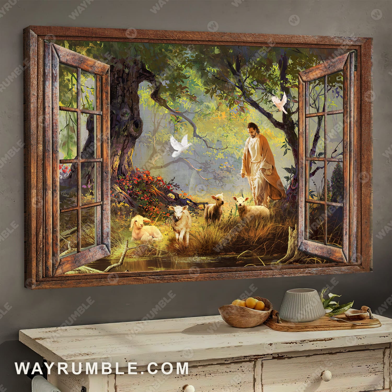 Lambs painting, Walking with Jesus, Into the forest, Spring forest ...